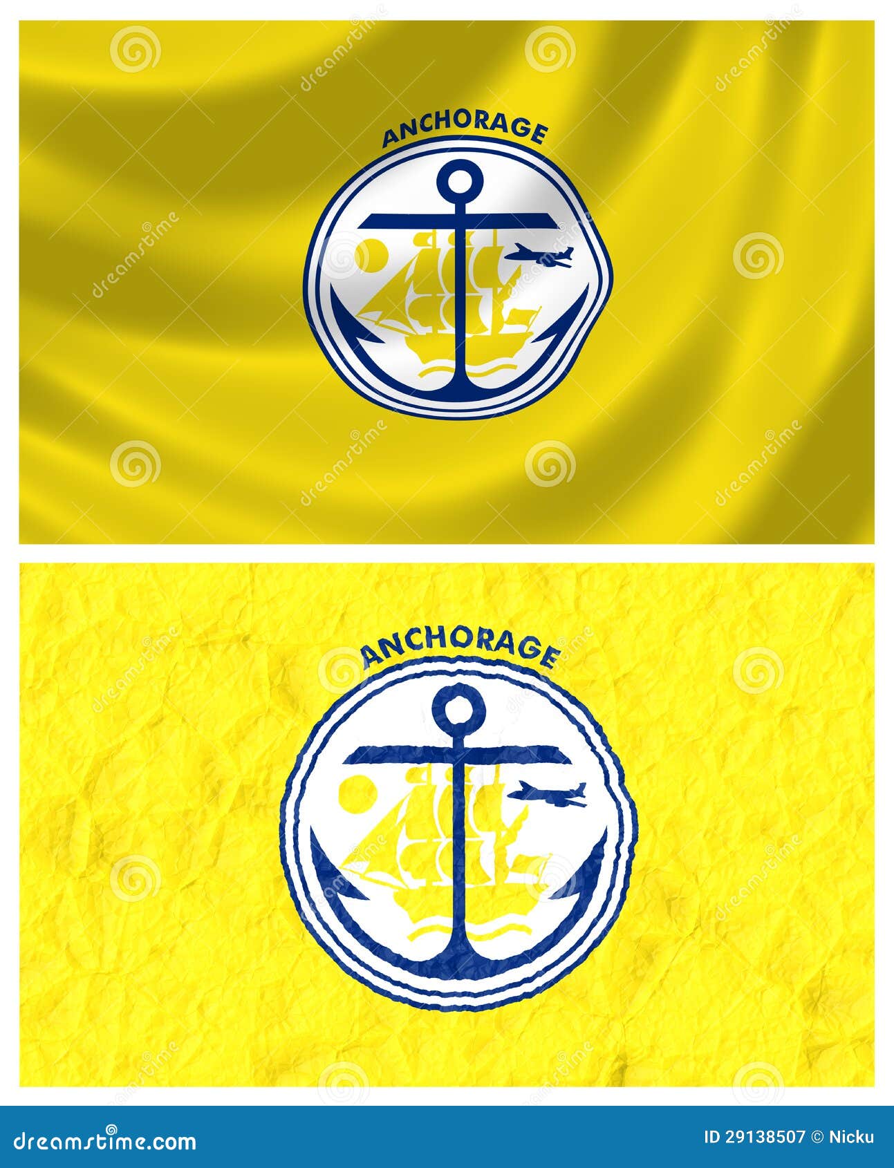 Flag of Anchorage city stock illustration. Illustration of anchorage ...