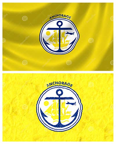 Flag of Anchorage city stock illustration. Illustration of anchorage ...
