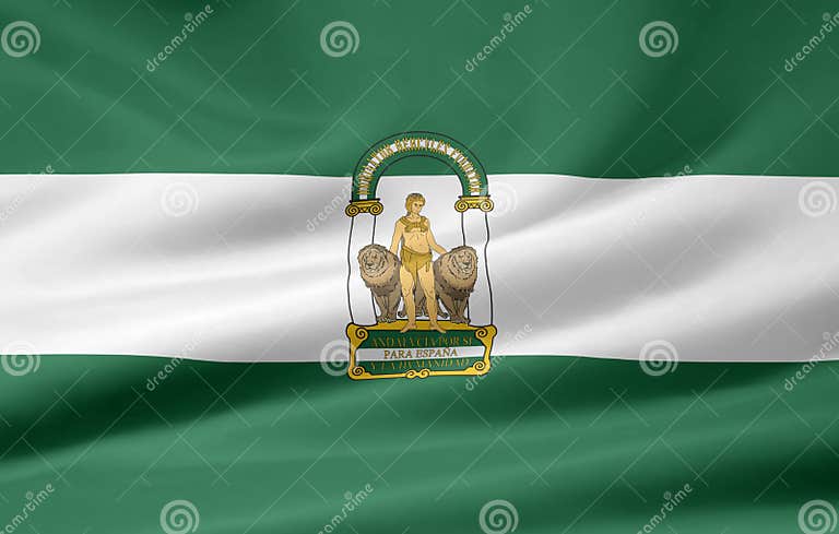 Flag of Andalusia - Spain stock illustration. Illustration of madrid ...