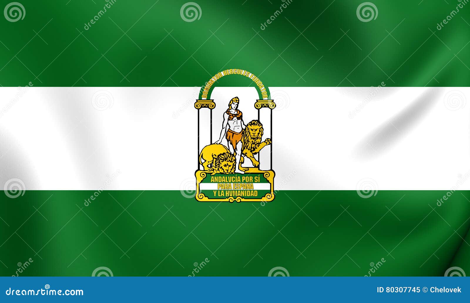 Flag of the Andalusia, Spain. Stock Illustration - Illustration of ...