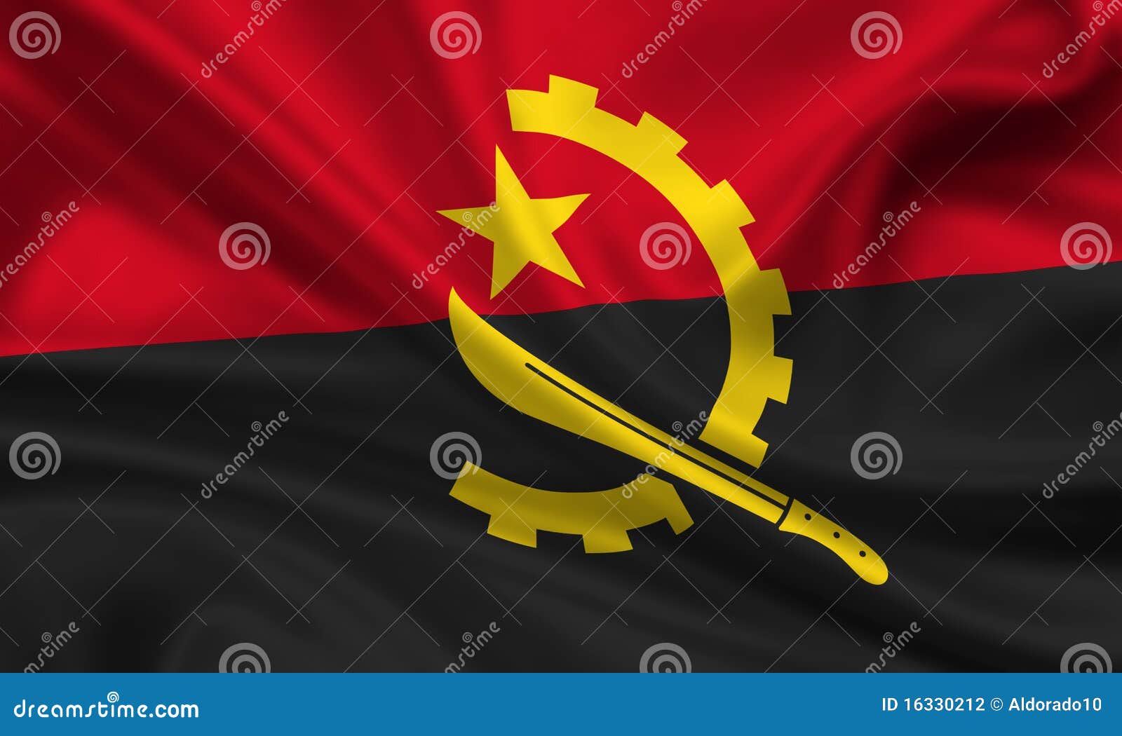 Flag of angola stock photo. Image of emblem, star, glossy - 16330212