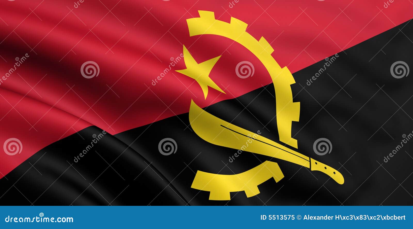 Flag of Angola stock illustration. Illustration of wind - 5513575