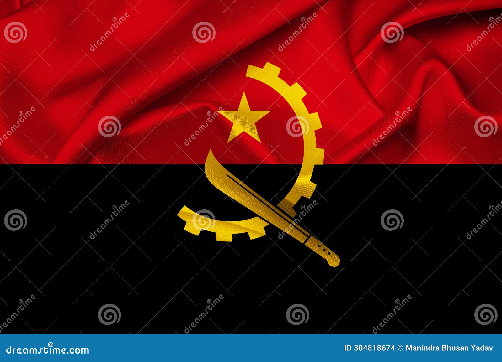 Flag of Angola, Angola Flag, National Flag of Angola. Fabric Flag of ...
