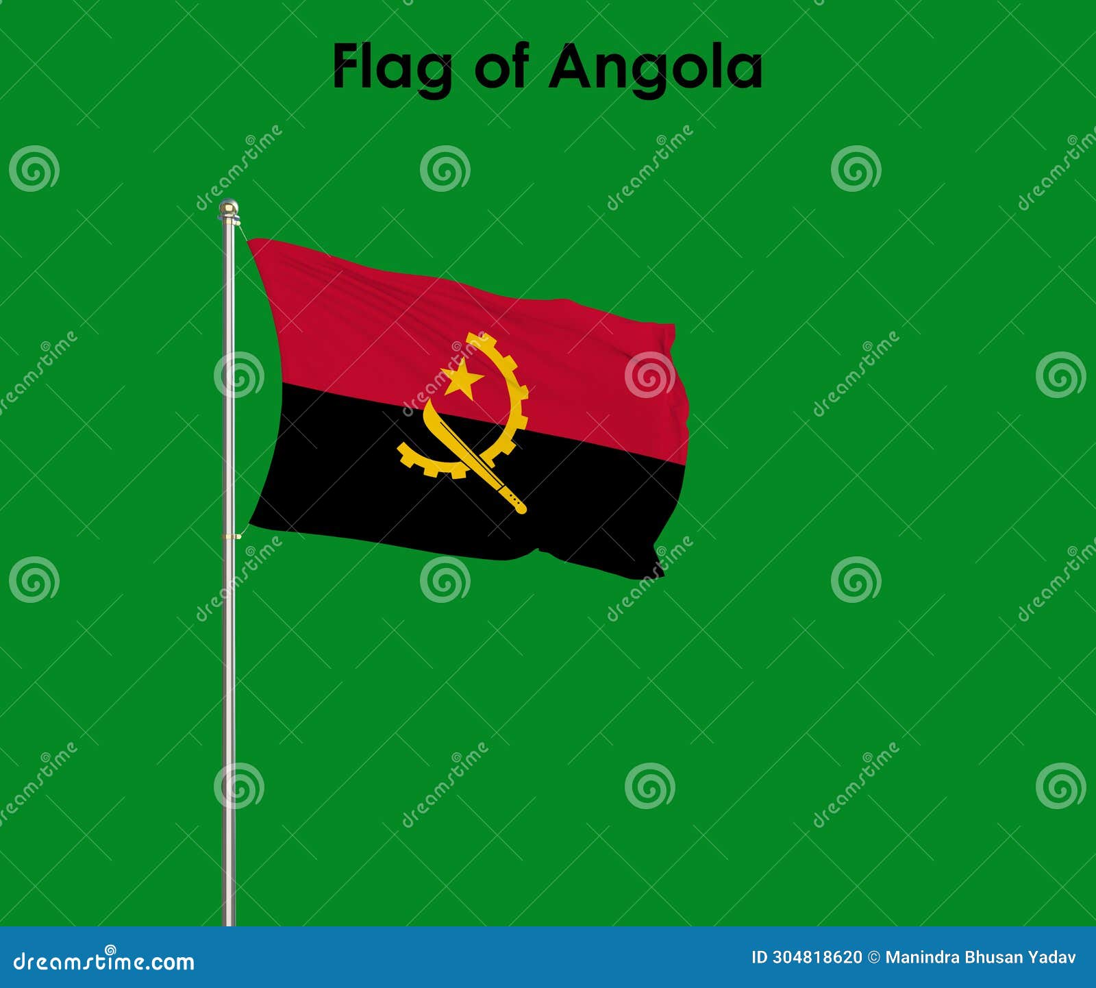 Flag Of Angola, Angola Flag, National Flag Of Angola. Pole Flag Of ...