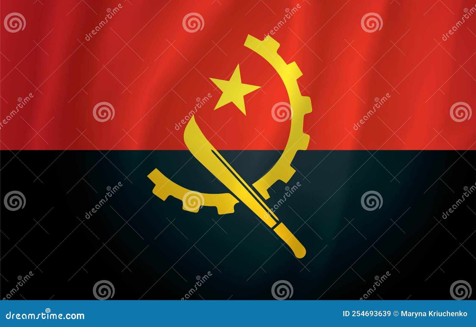 Flag of Angola. Vector Drawing Stock Vector - Illustration of abstract ...