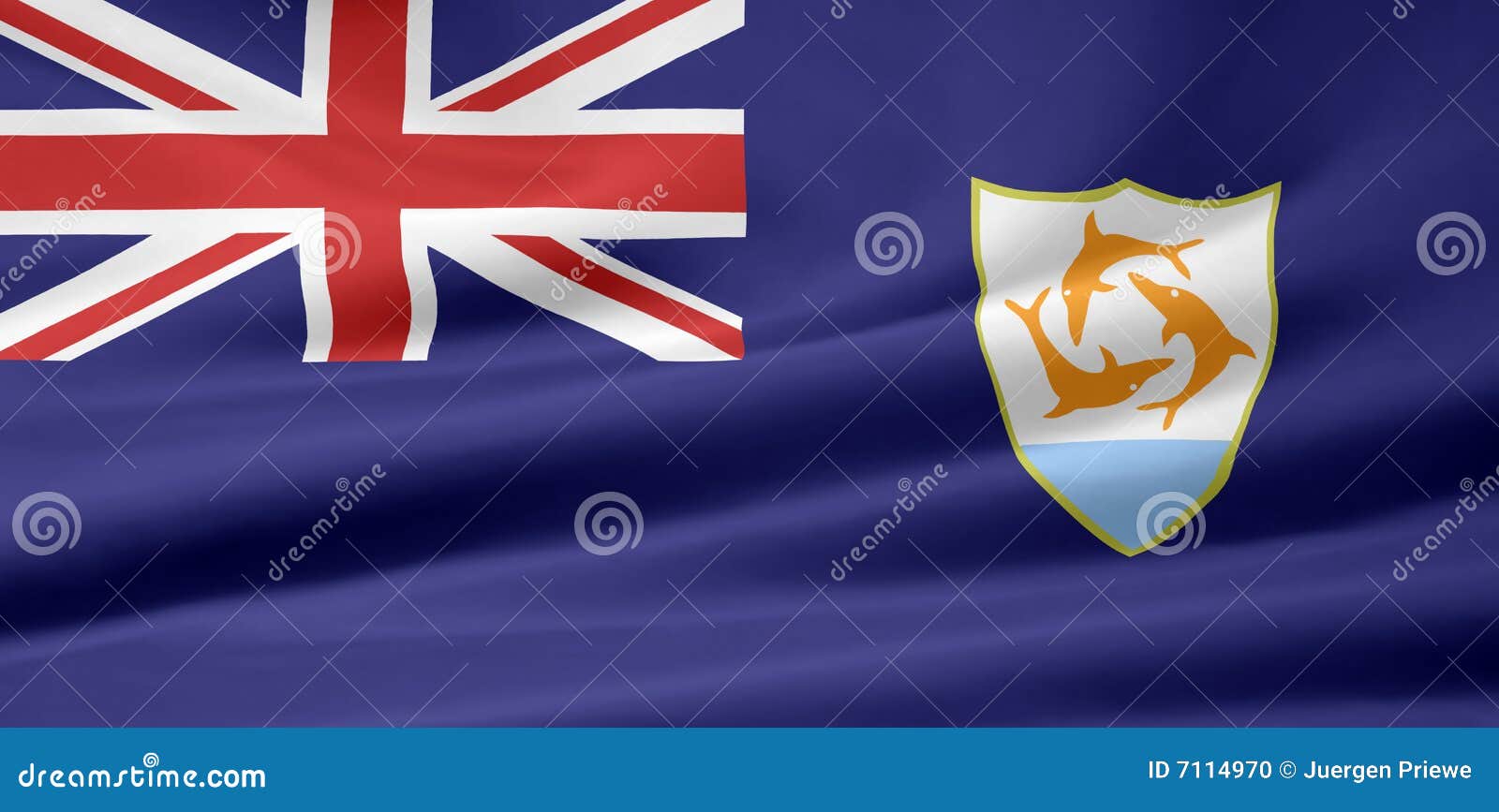 Flag of Anguilla stock illustration. Illustration of flag - 7114970