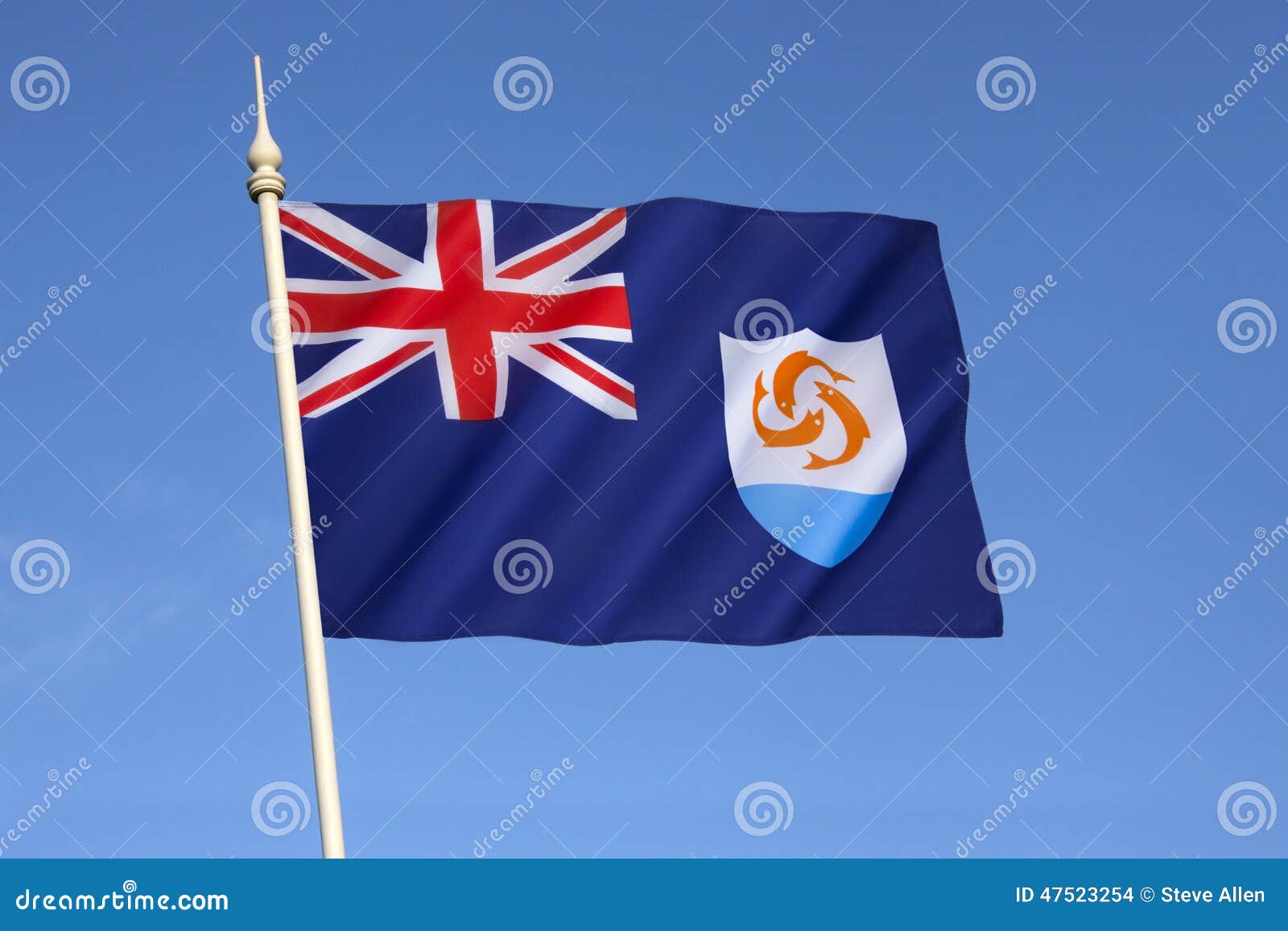 Flag of Anguilla stock photo. Image of crest, symbol - 47523254