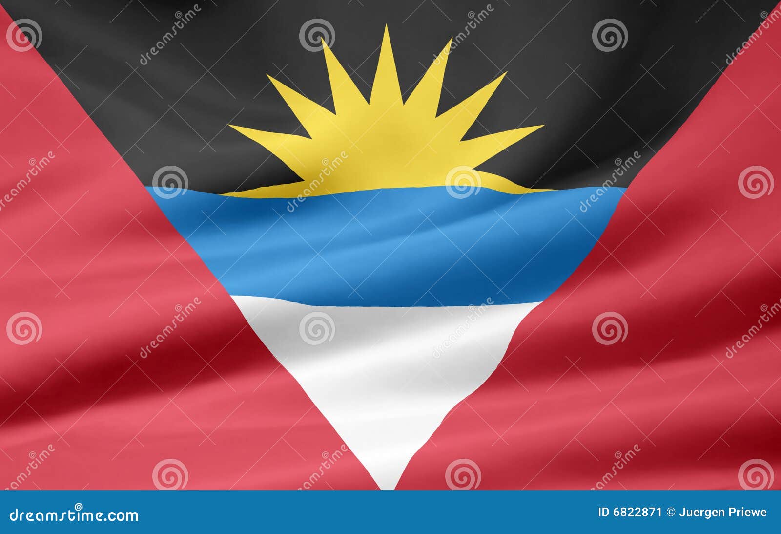 Flag of Antigua and Barbuda Stock Illustration - Illustration of shape ...
