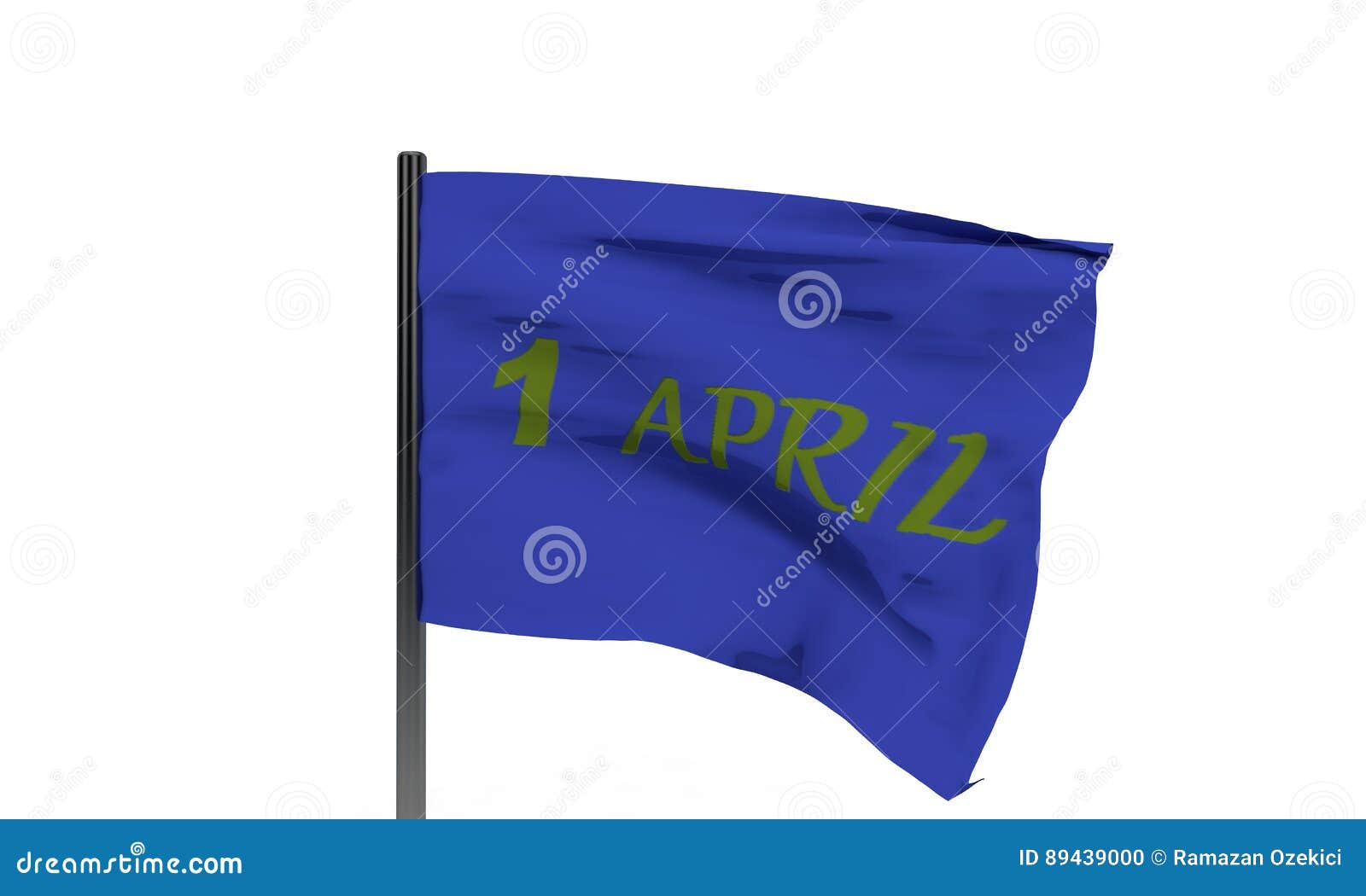 Flag the 1 April Concept, 3d Render Stock Illustration - Illustration ...