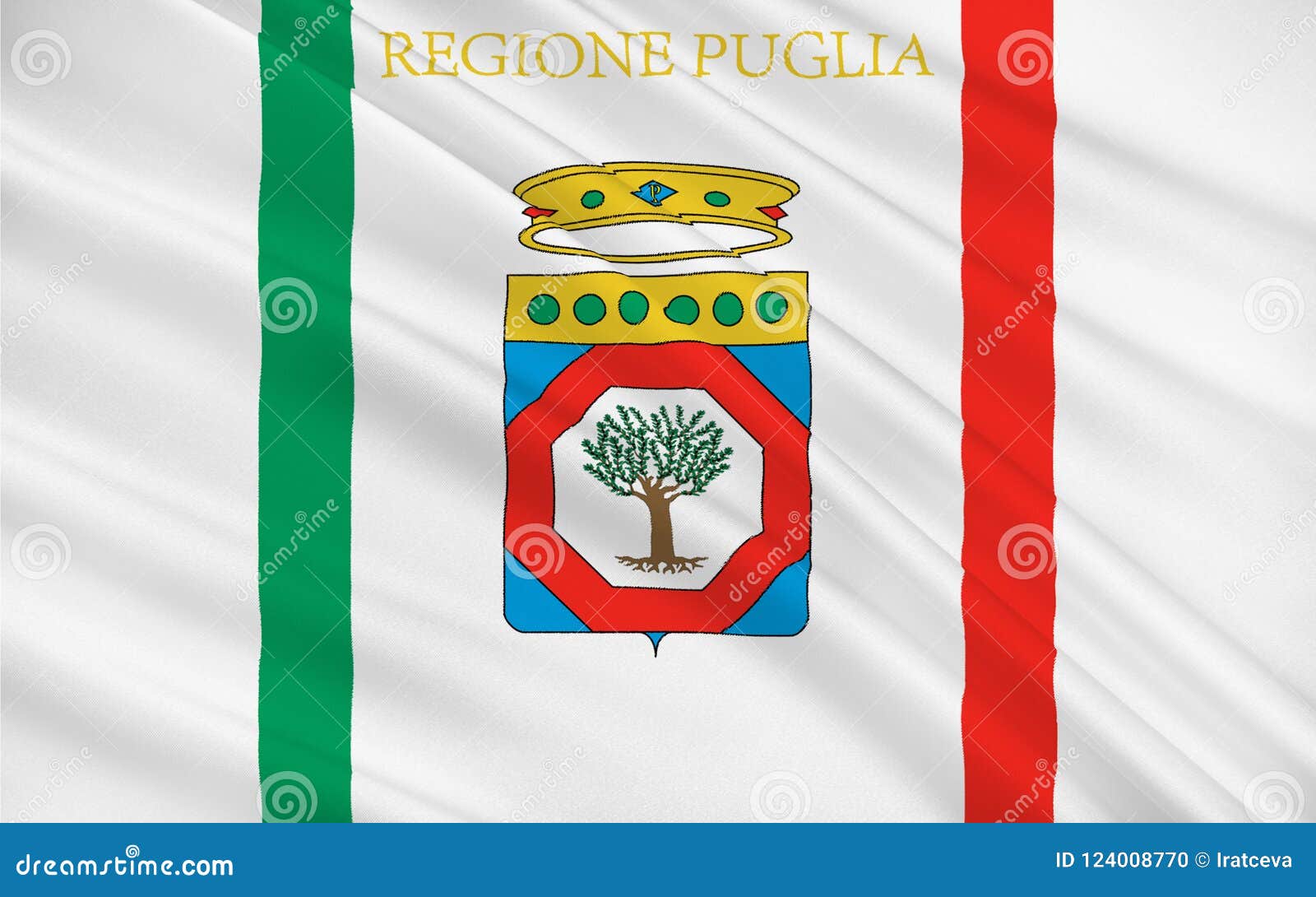 Flag of Apulia, Italy stock photo. Image of patriotic - 124008770