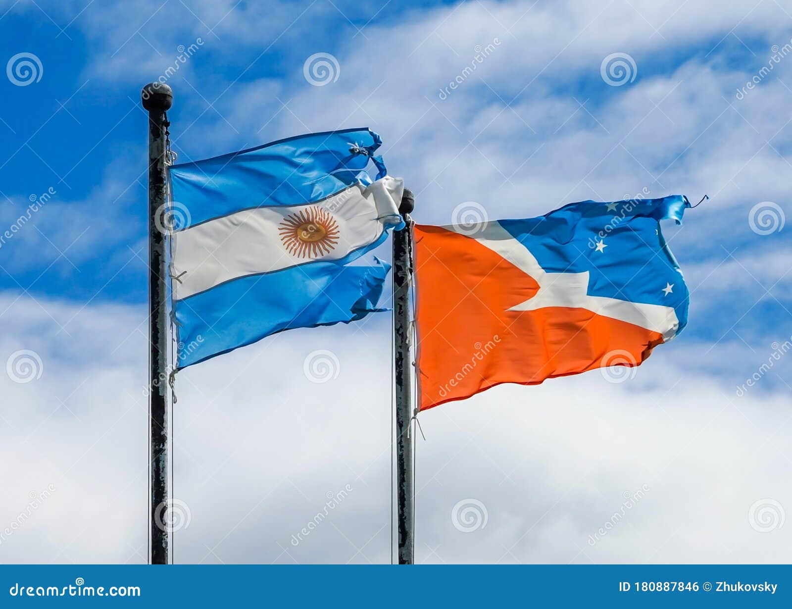 Flag of Argentina and Flag of Tierra Del Fuego Province Stock Photo ... Flag of Argentina and Flag of Tierra Del Fuego Province Stock Photo ...