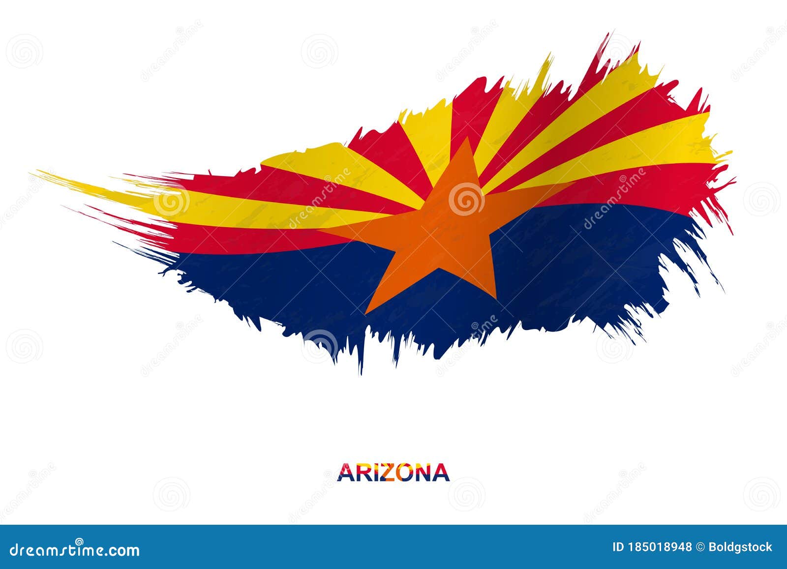 Flag of Arizona State in Grunge Style with Waving Effect Stock Vector ...