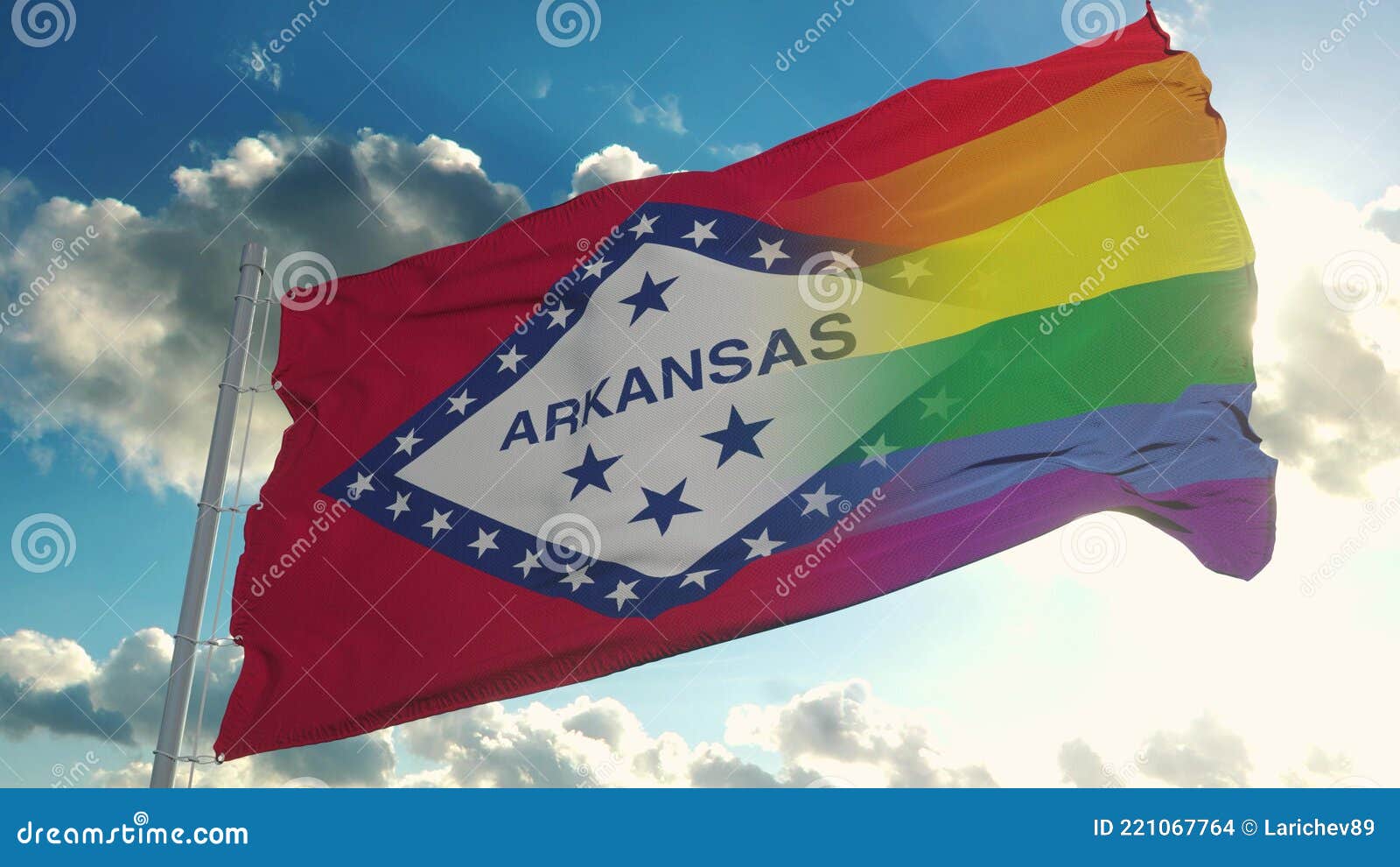Flag of Arkansas and LGBT. Arkansas and LGBT Mixed Flag Waving in Wind ...