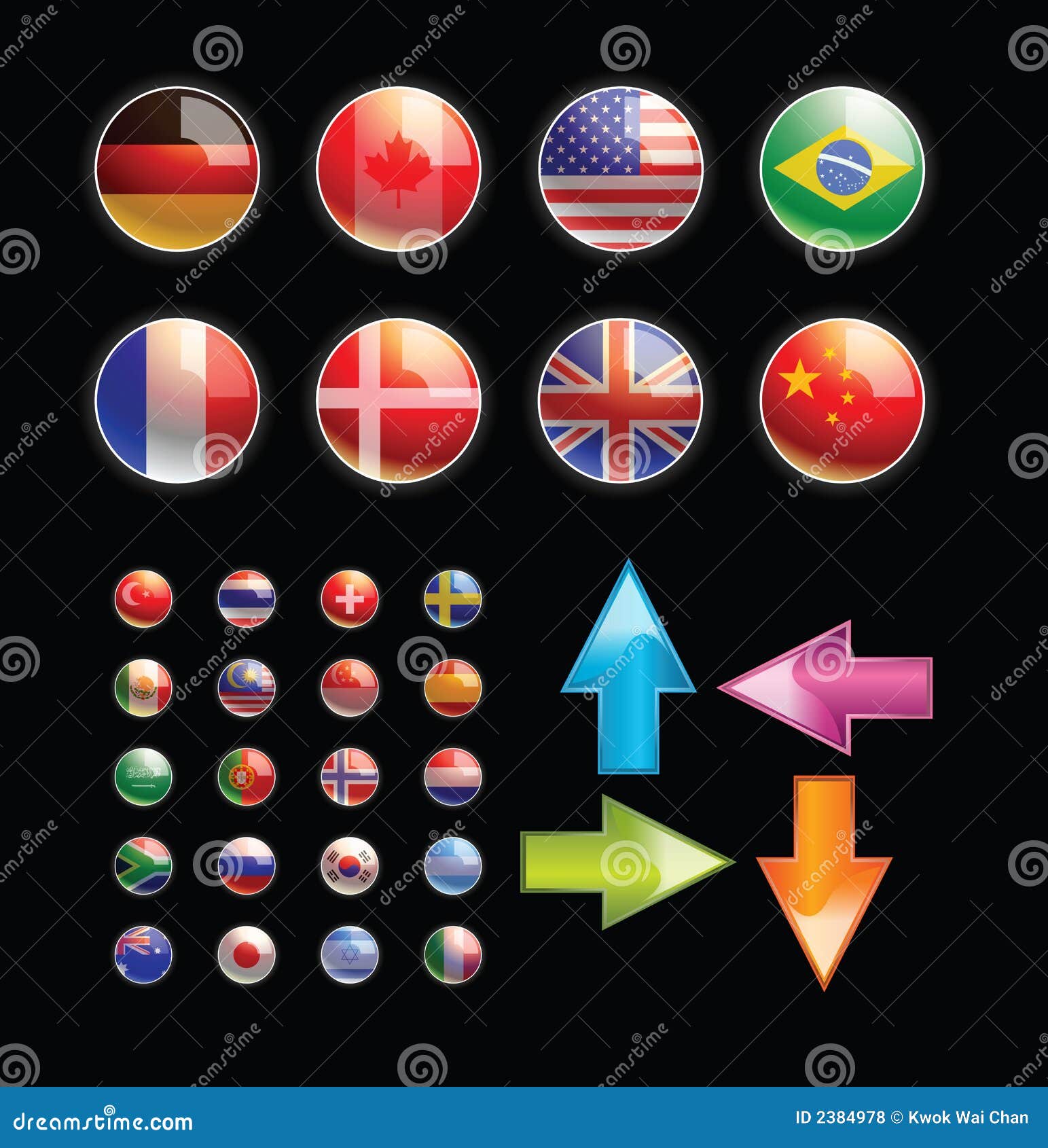 Flag and Arrow button stock vector. Illustration of arrow - 2384978