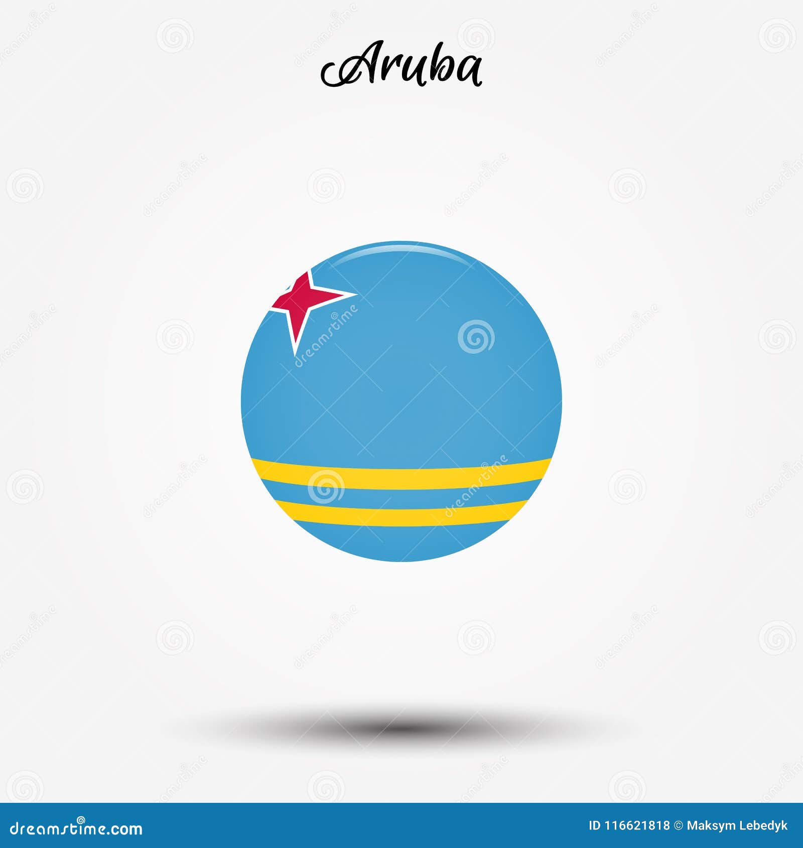Flag of Aruba icon stock illustration. Illustration of accurate - 116621818