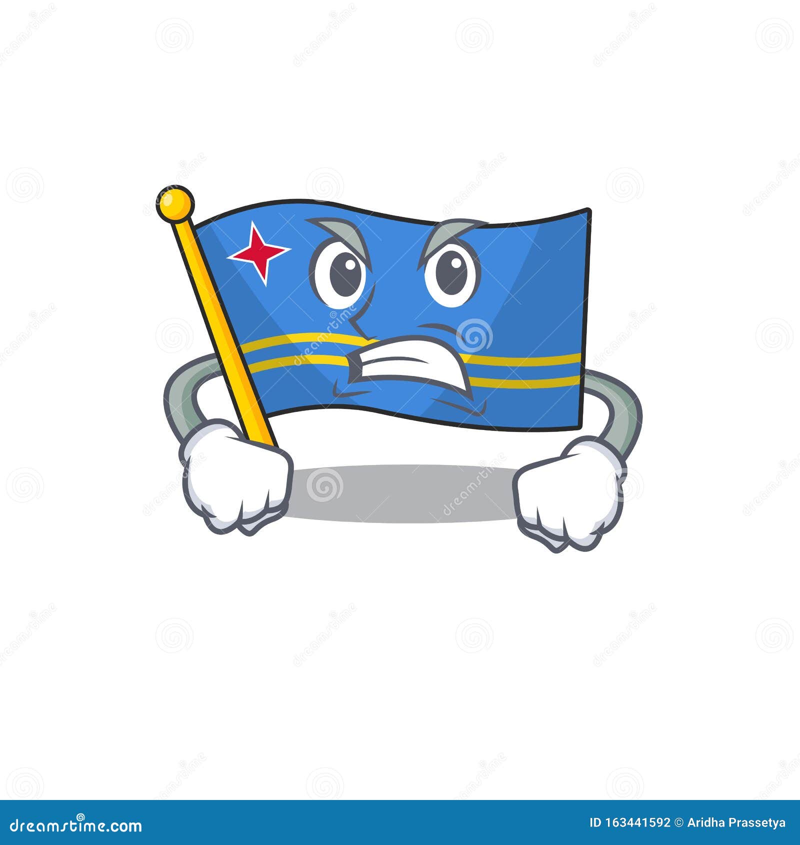 Flag Aruba Smiling in with Cartoon Angry Stock Vector - Illustration of ...