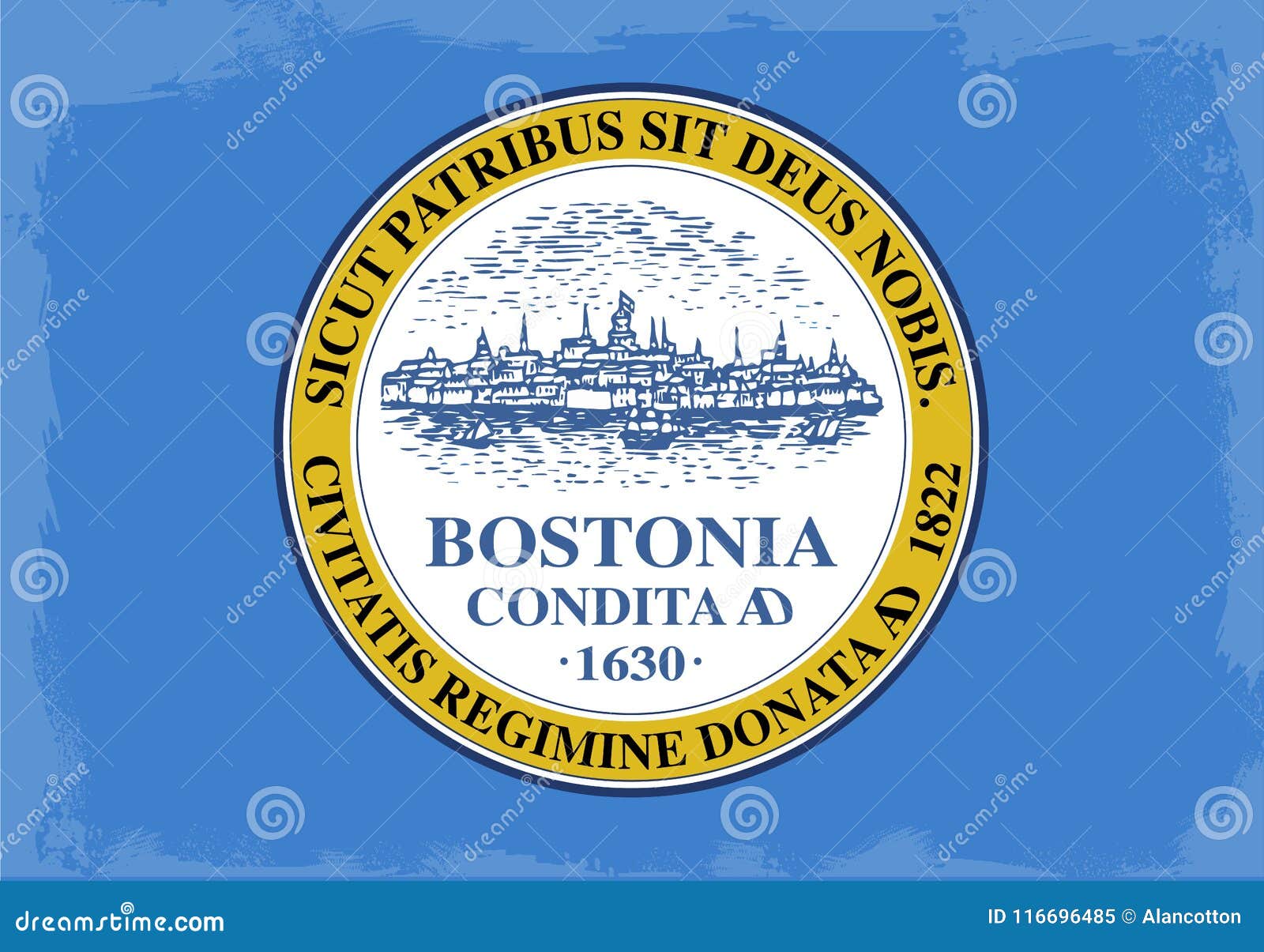 Boston City Flag stock vector. Illustration of boston - 116696485