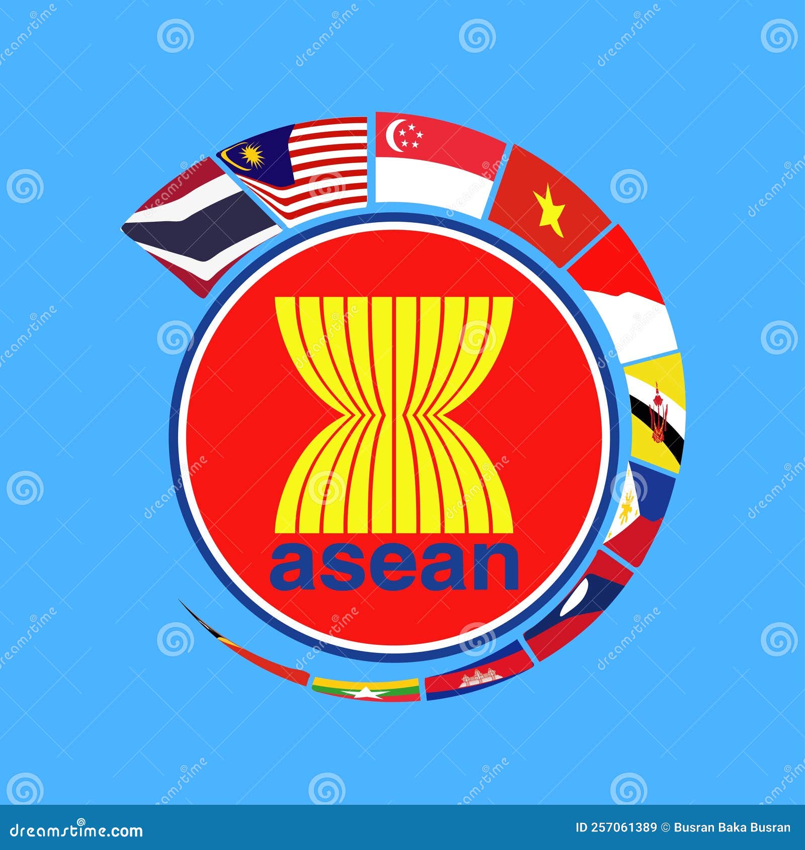 Flag Of Asean Association Of Southeast Asian Nations And International