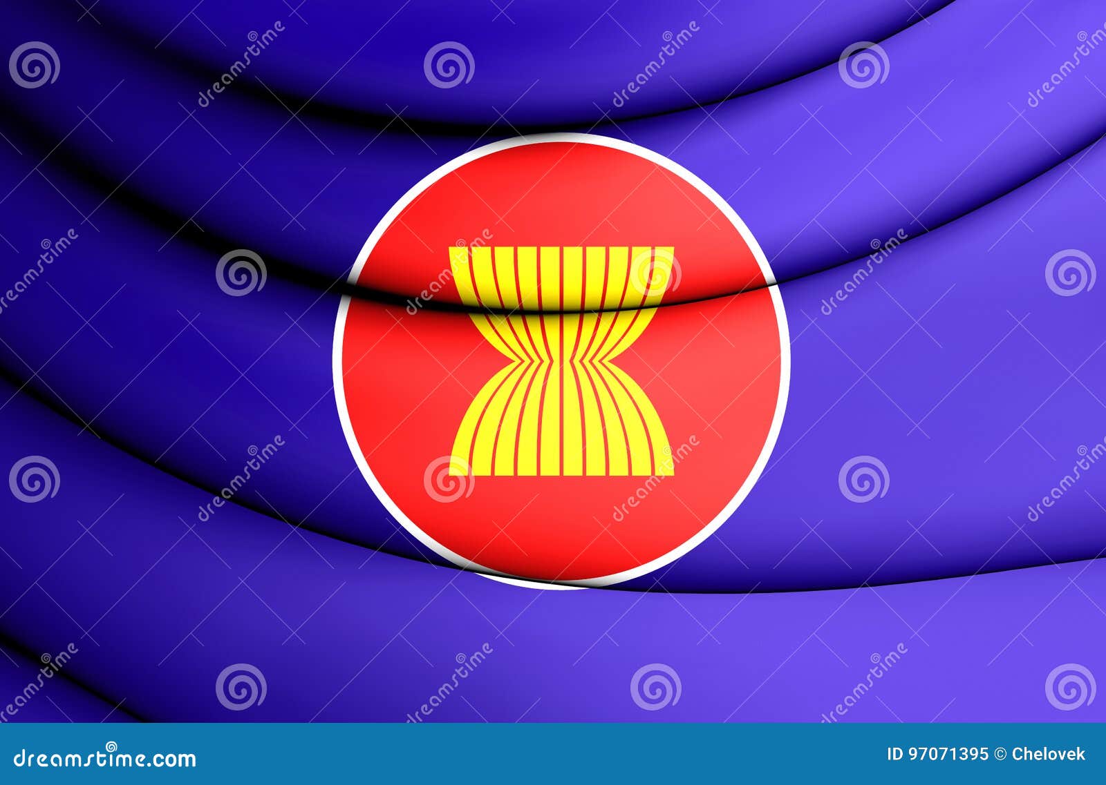Flag of ASEAN stock illustration. Illustration of banner - 97071395