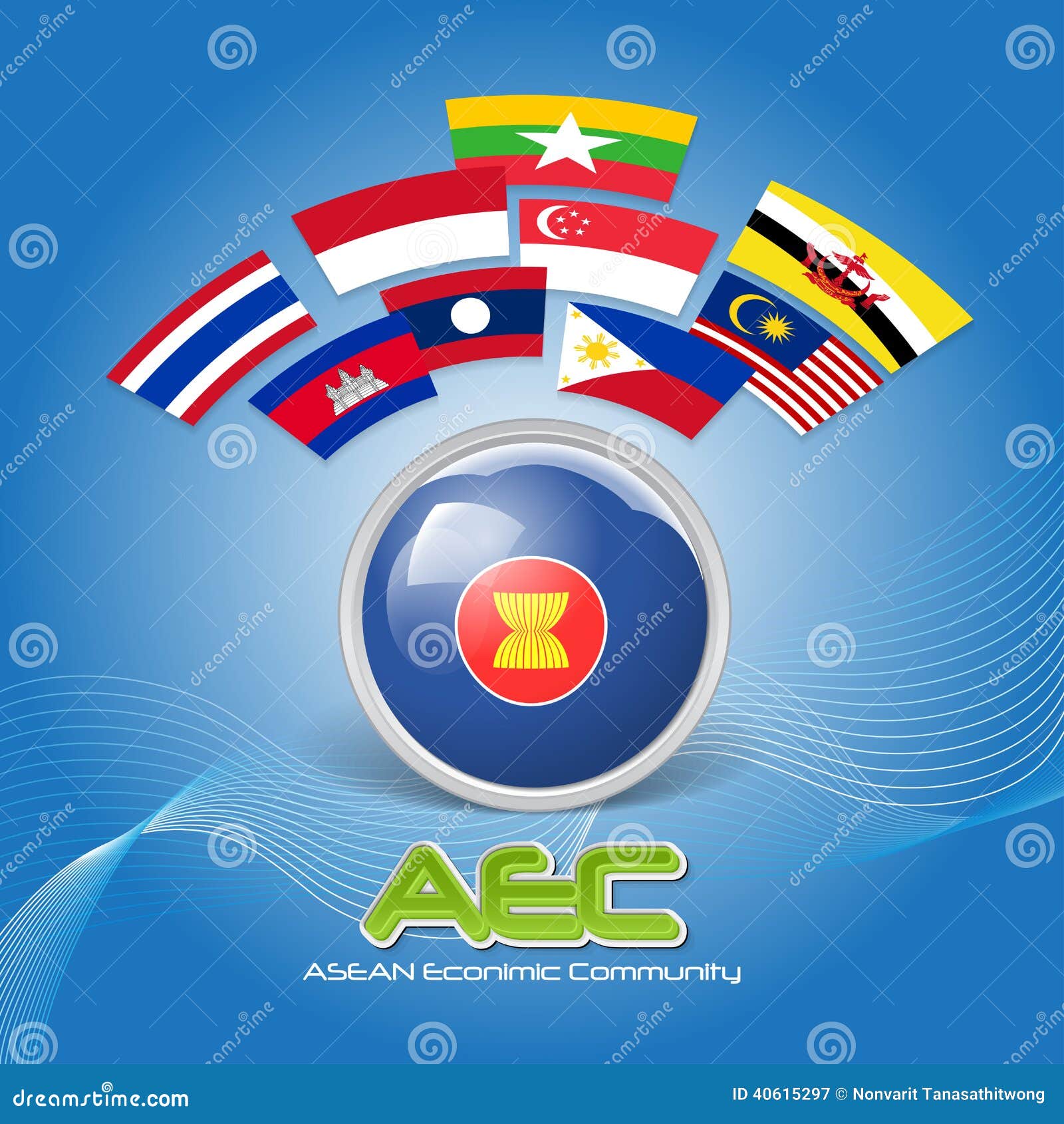 Asean Economic Community Aec Business Forum Present Template Header