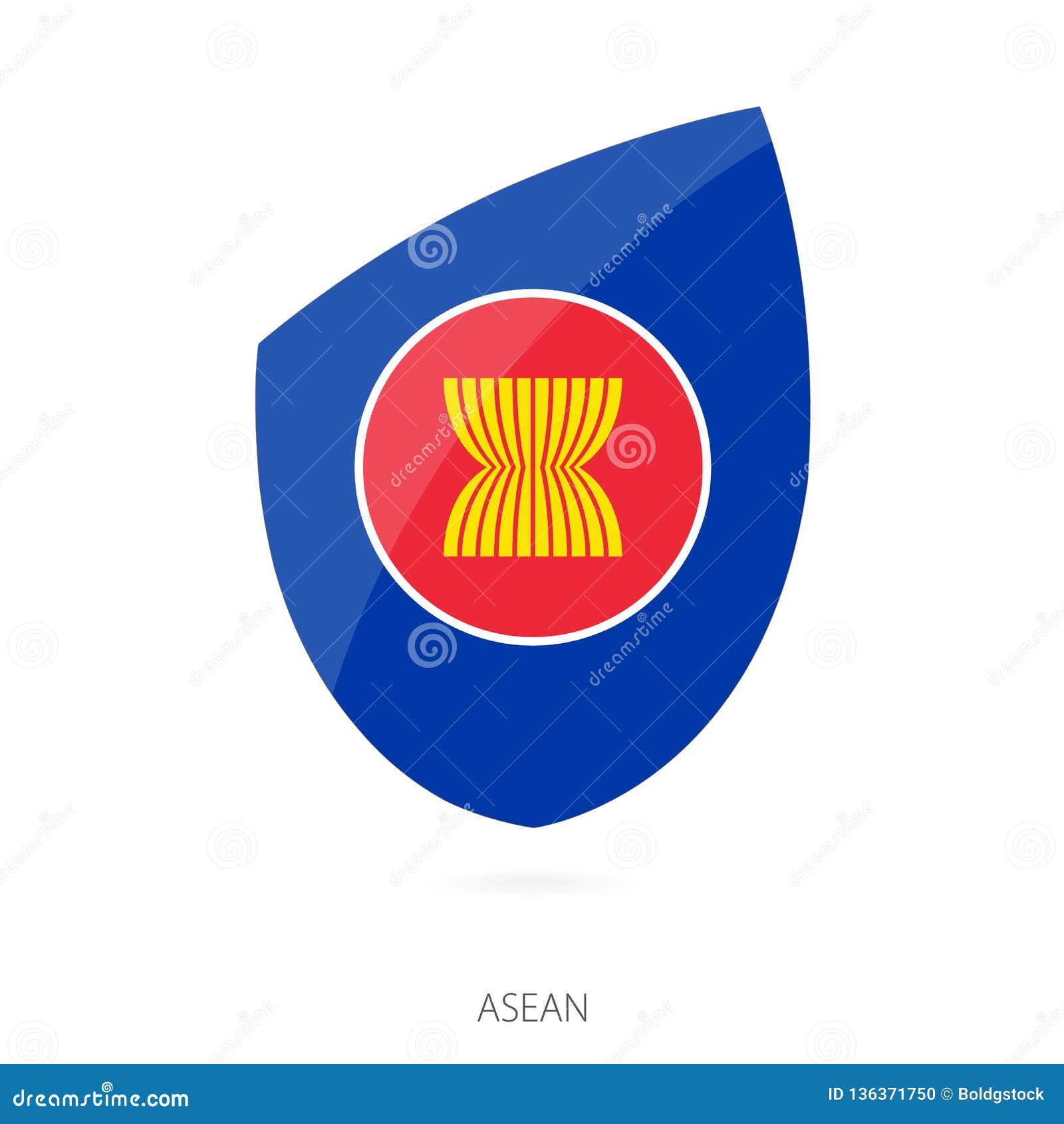 Flag of ASEAN stock vector. Illustration of landmark - 136371750