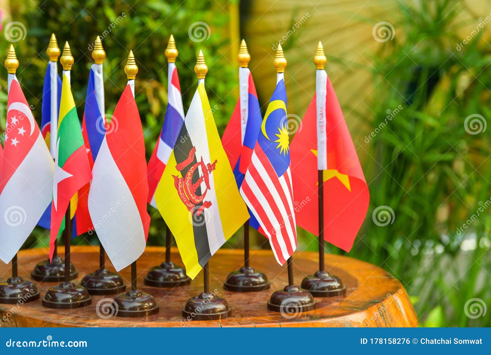 Flag of the Association of Southeast Asian Nations Stock Photo - Image ...