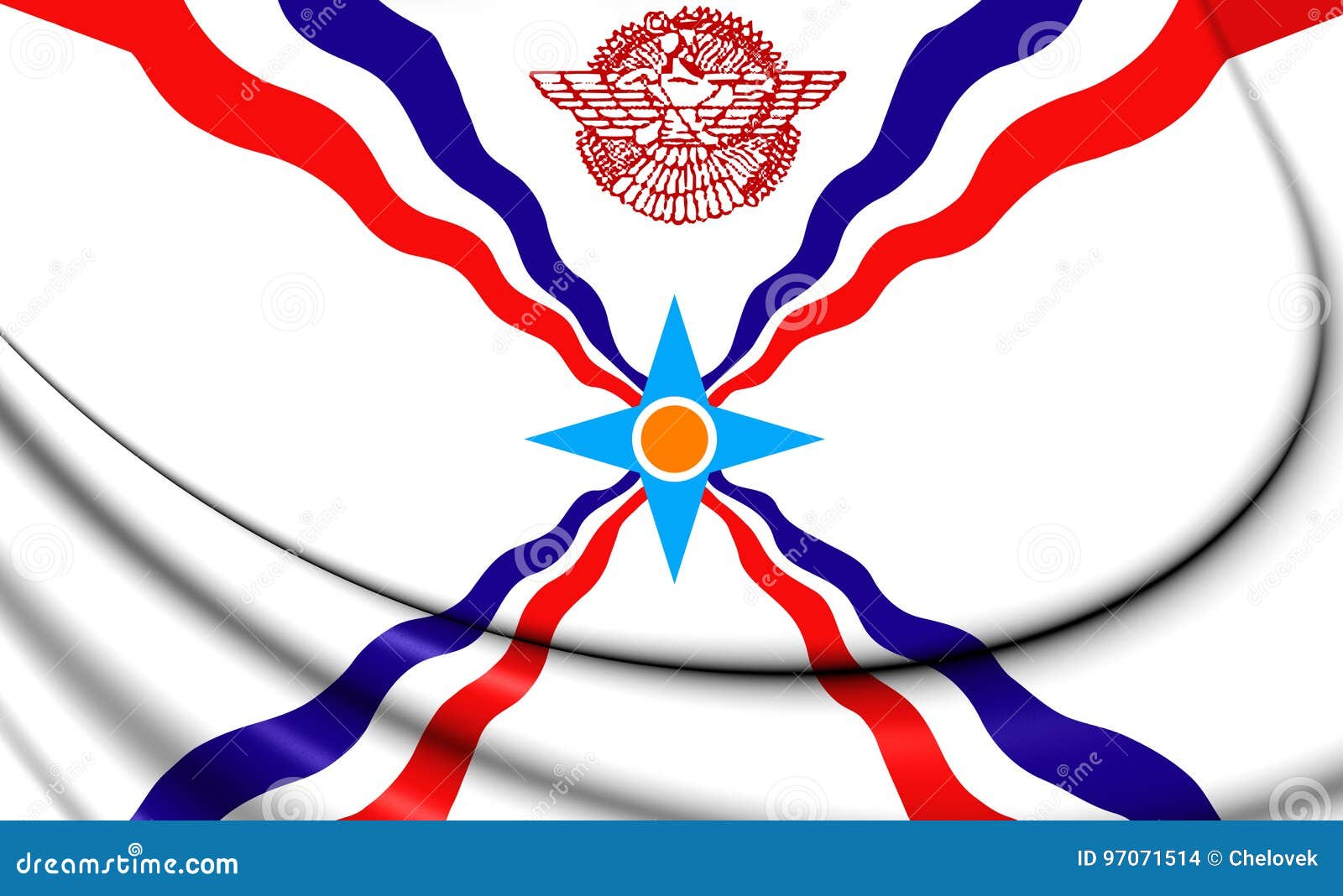 Flag of Assyria stock illustration. Illustration of emblem - 97071514