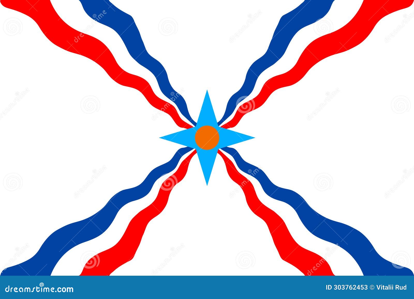 Flag of the Assyrians stock vector. Illustration of empire - 303762453
