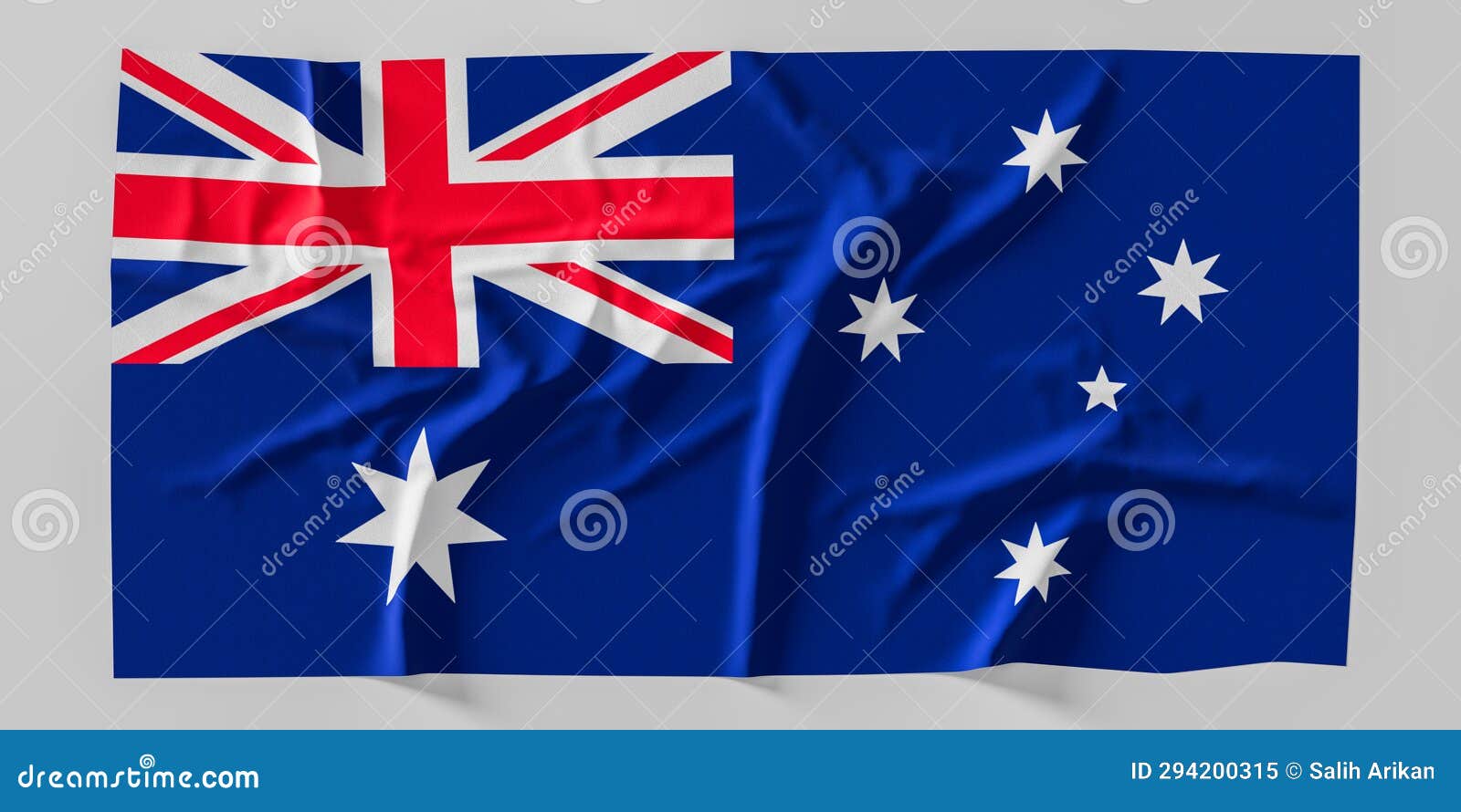 Flag of Australia. Fabric Textured Australia Flag Isolated on White ...