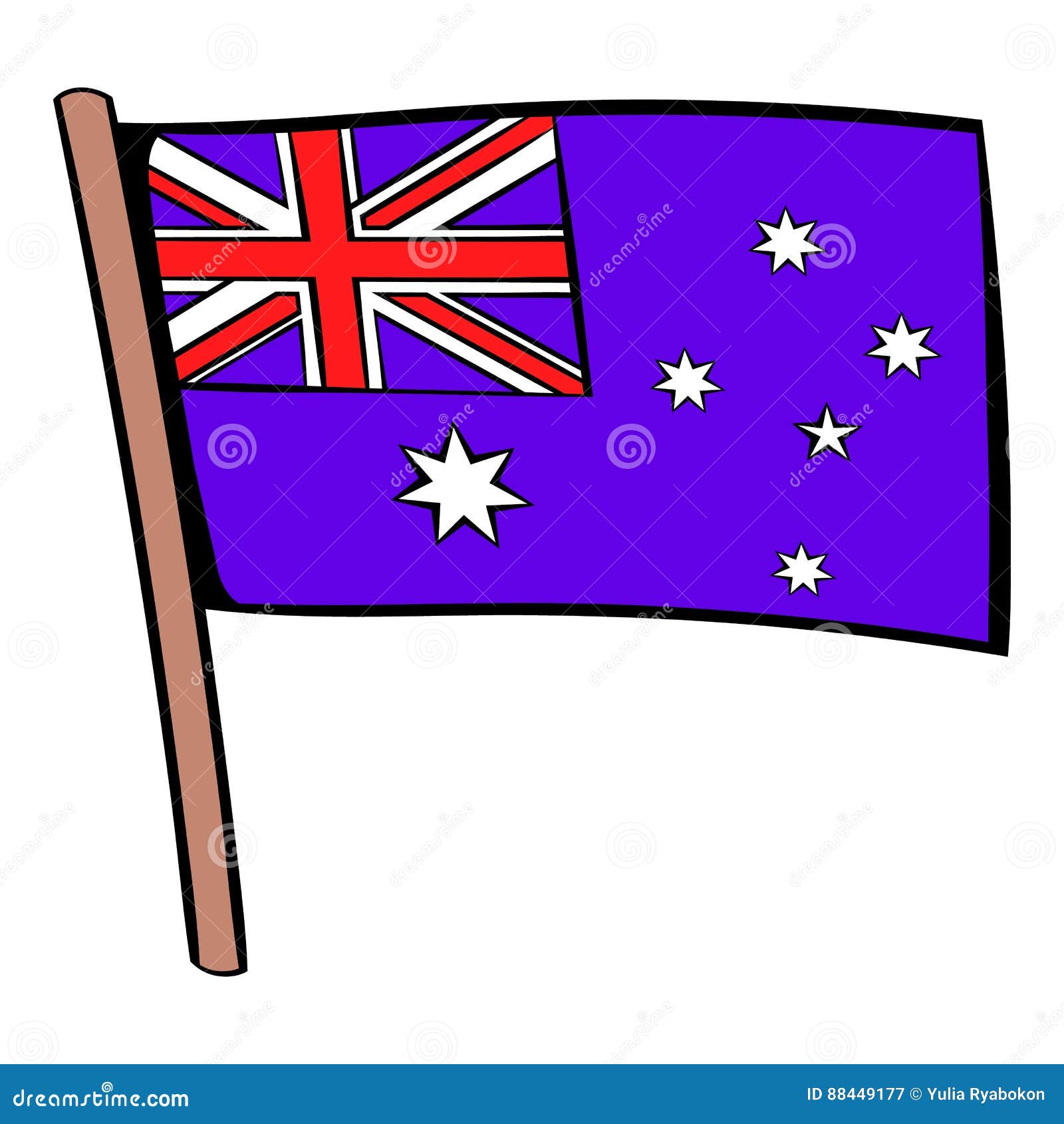 Flag of Australia Icon Cartoon Stock Vector - Illustration of patriotic ...