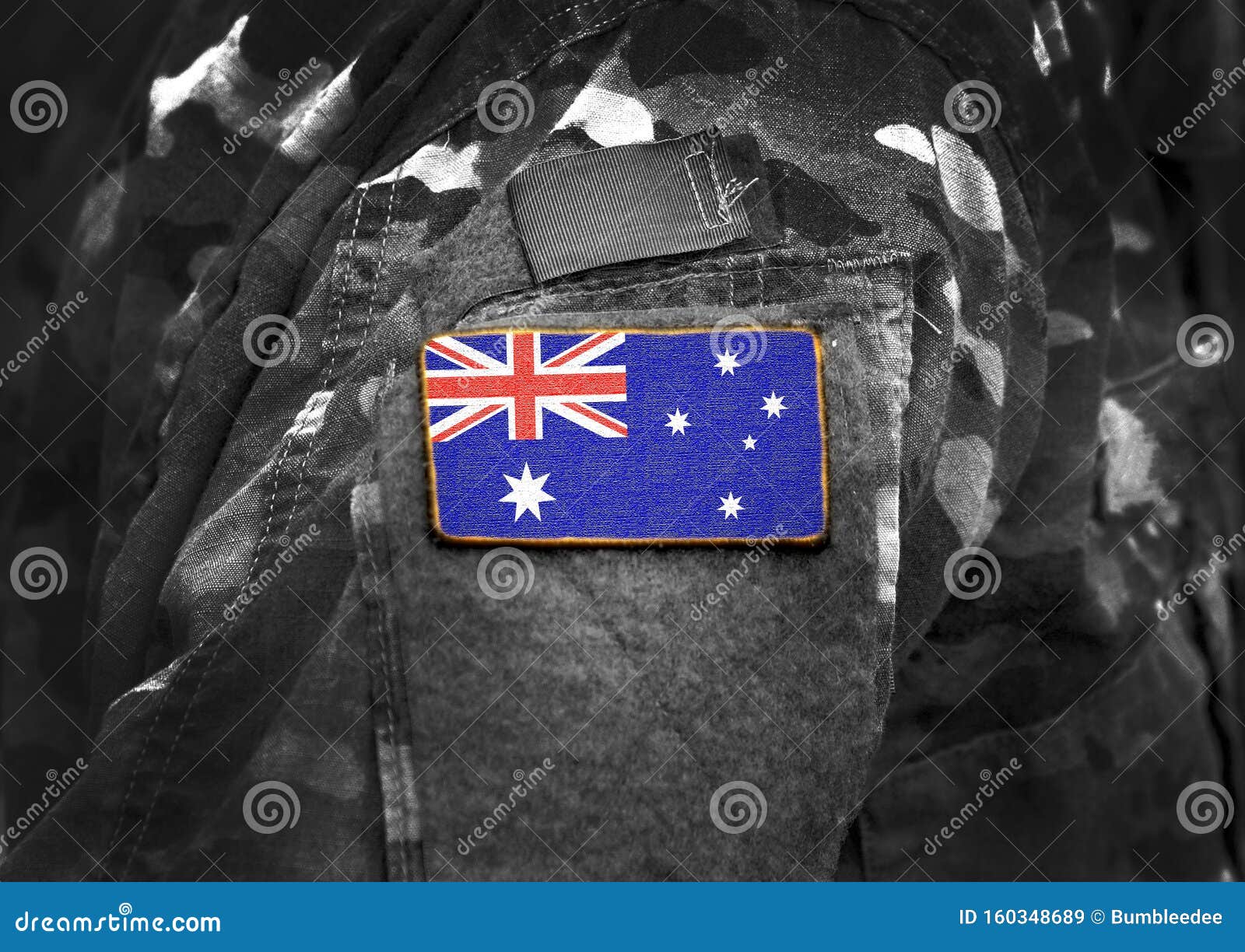 Flag of Australia on Military Uniform Collage Stock Image - Image of ...