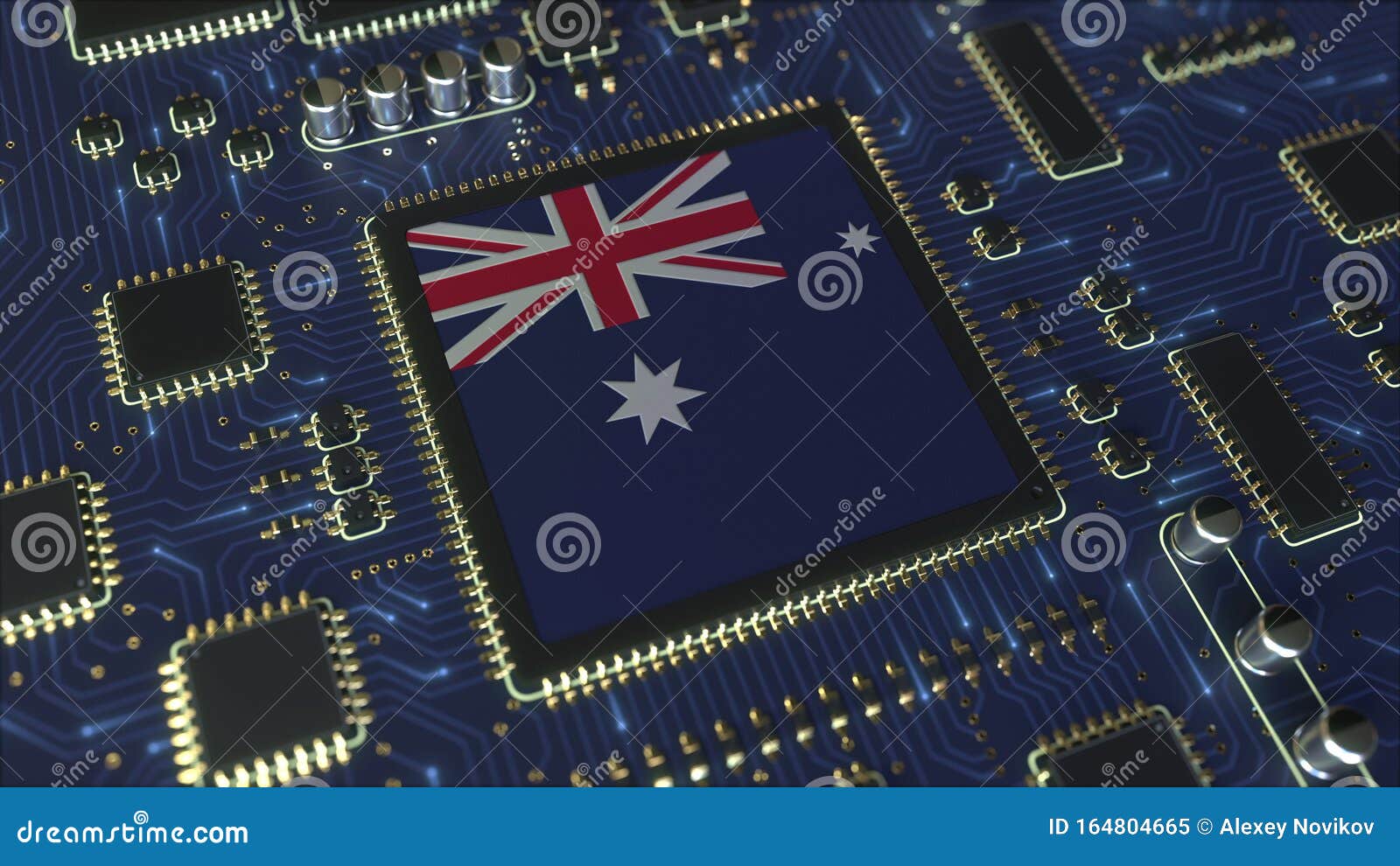 Flag of Australia on the Operating Chipset. Australian Information ...