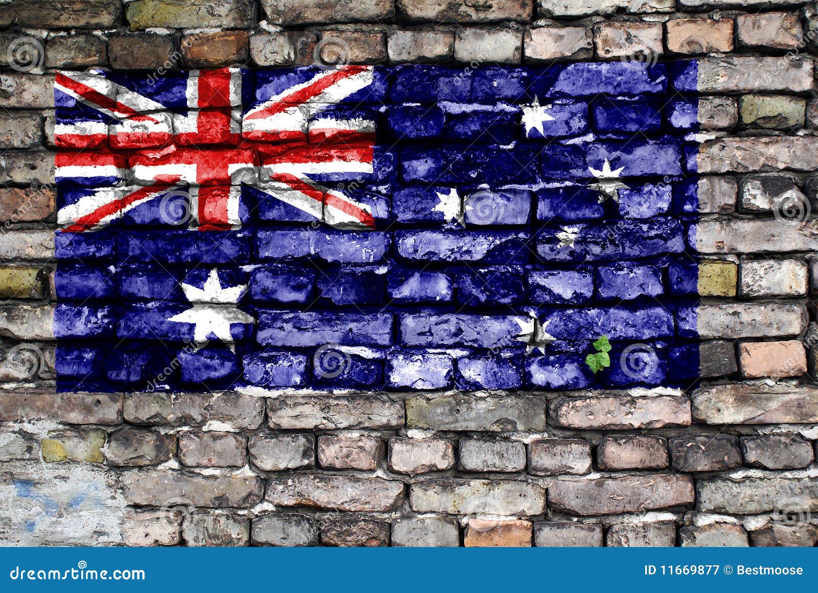 Flag of Australia Painted on an Old Brick Wall Stock Image - Image of ...