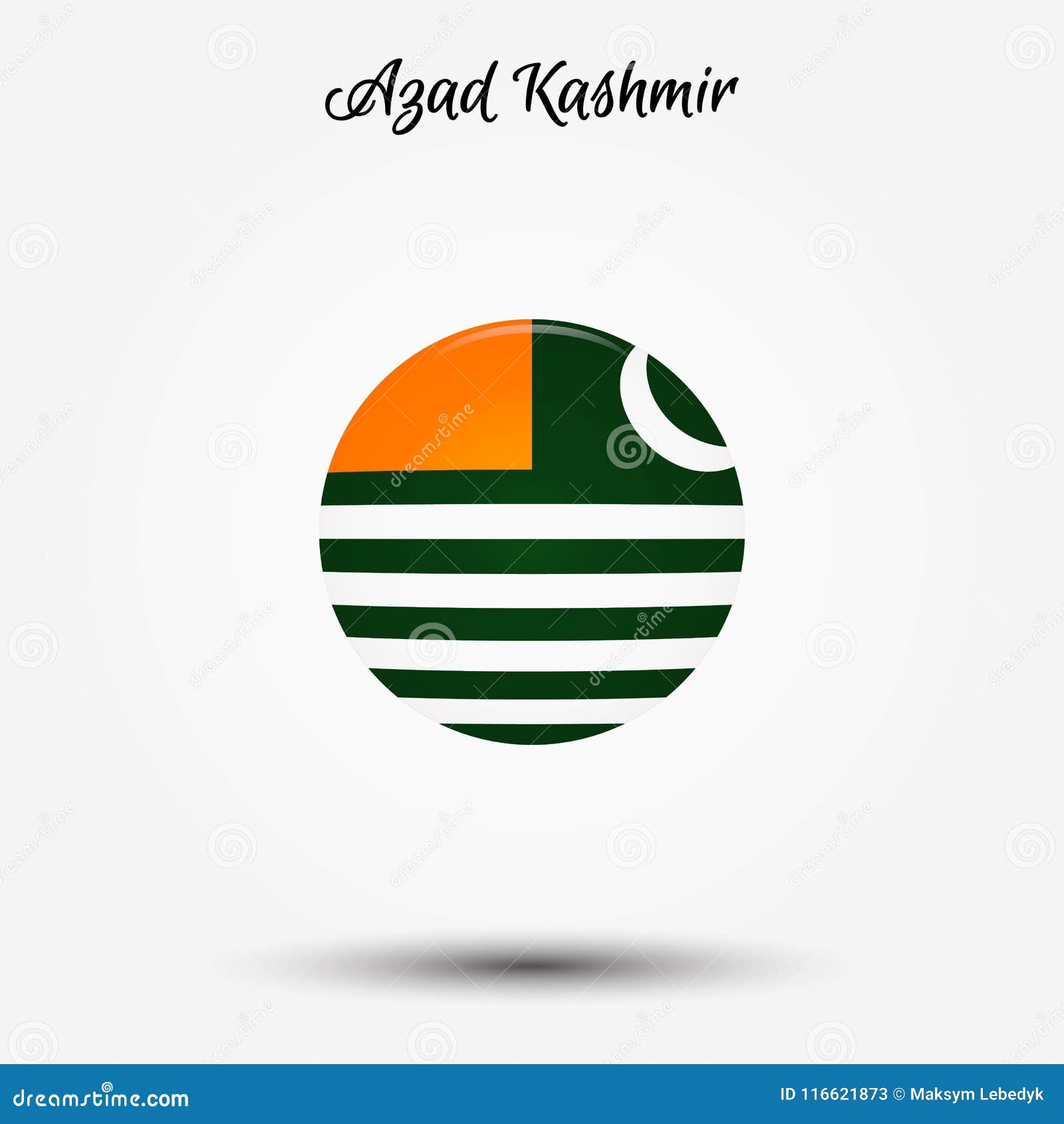 Flag of Azad Kashmir icon stock illustration. Illustration of button ...