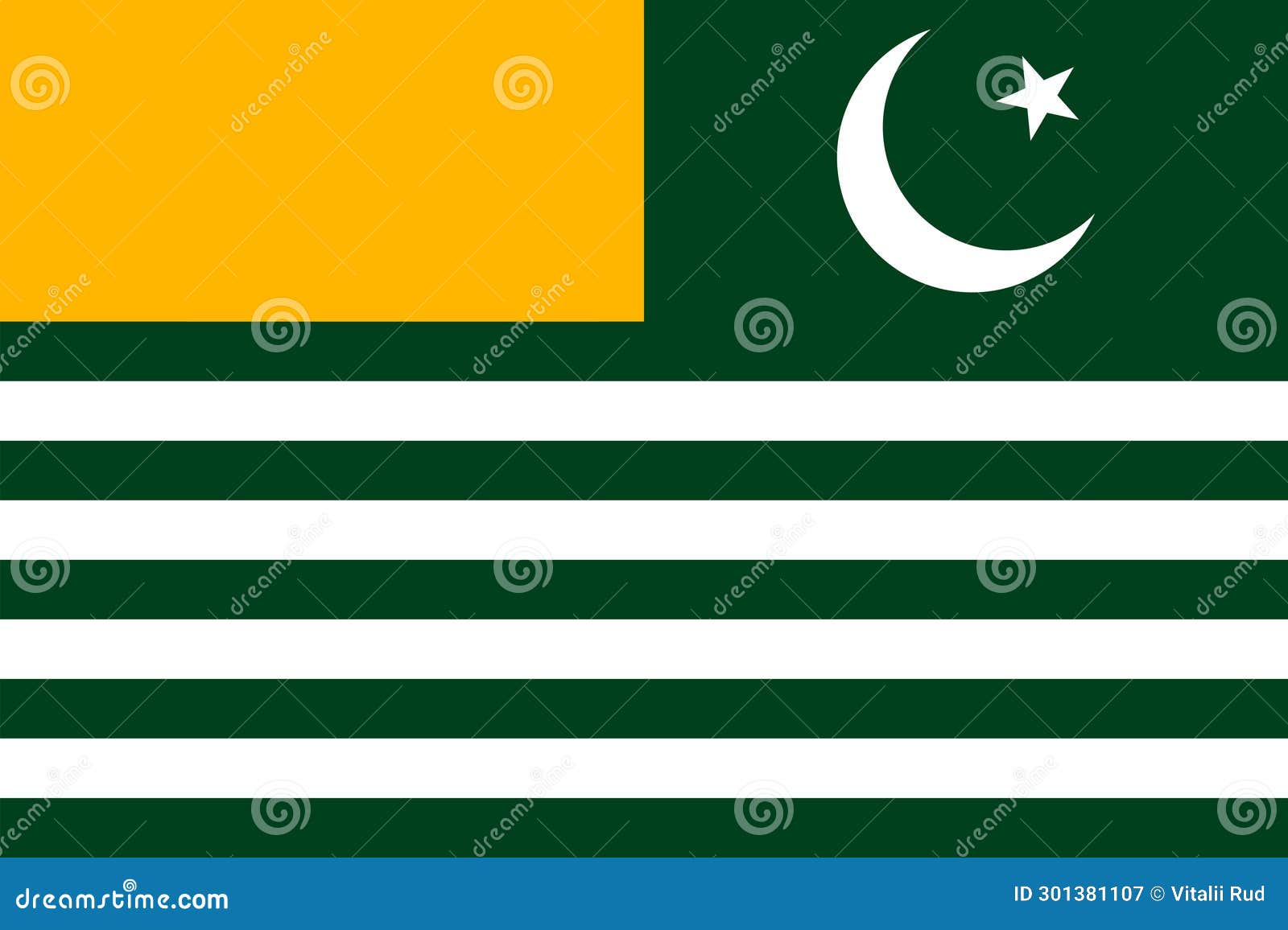 Flag of Azad Kashmir stock illustration. Illustration of republic ...