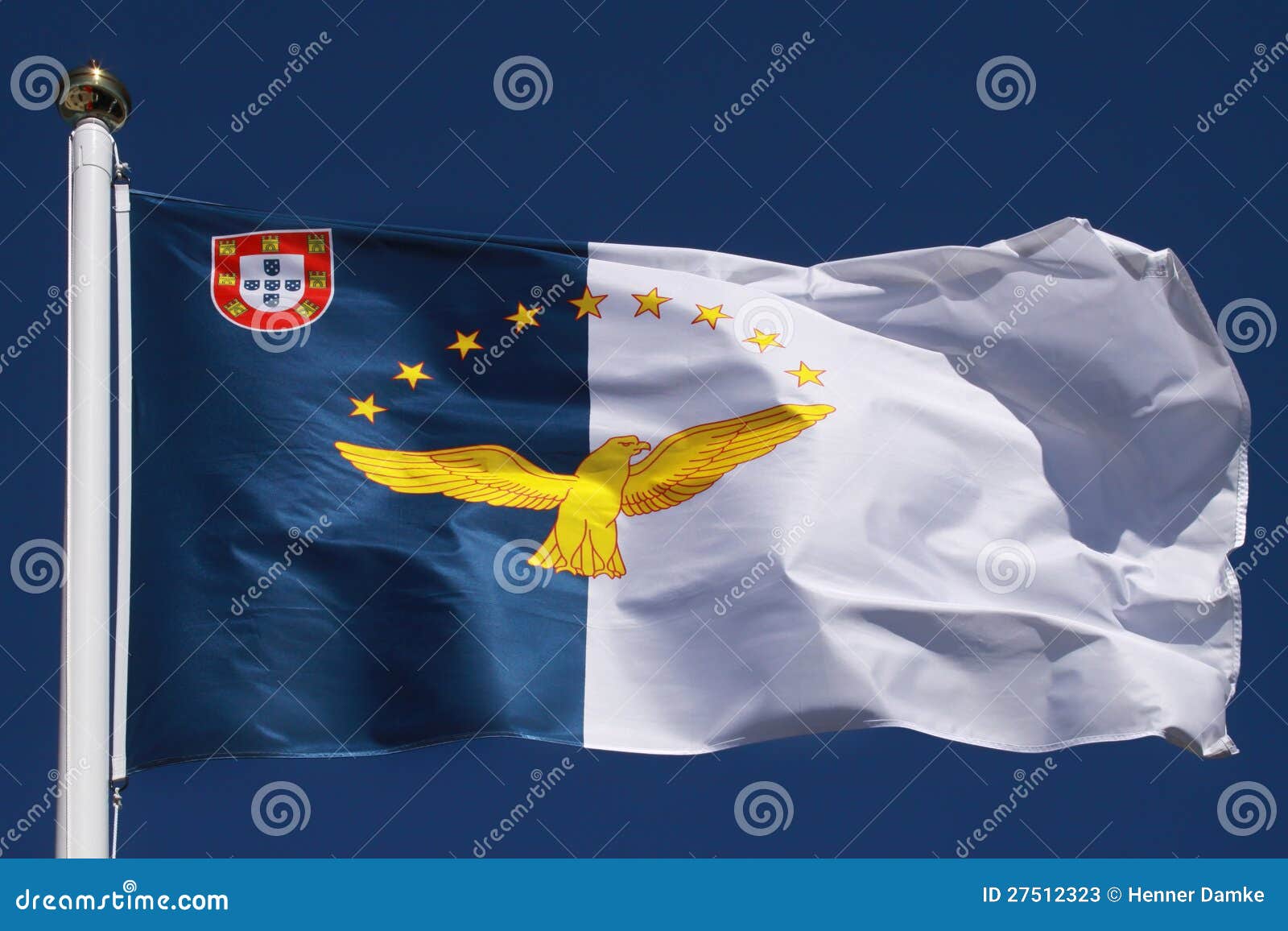 Flag of the Azores Islands stock image. Image of coat - 27512323