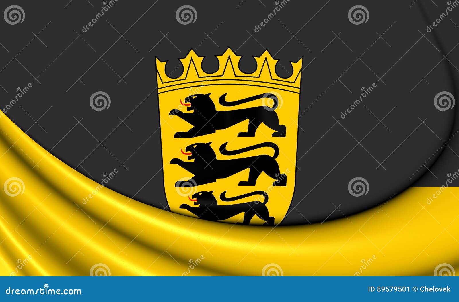 Flag of Baden-Wurttemberg, Germany. Stock Illustration - Illustration ...
