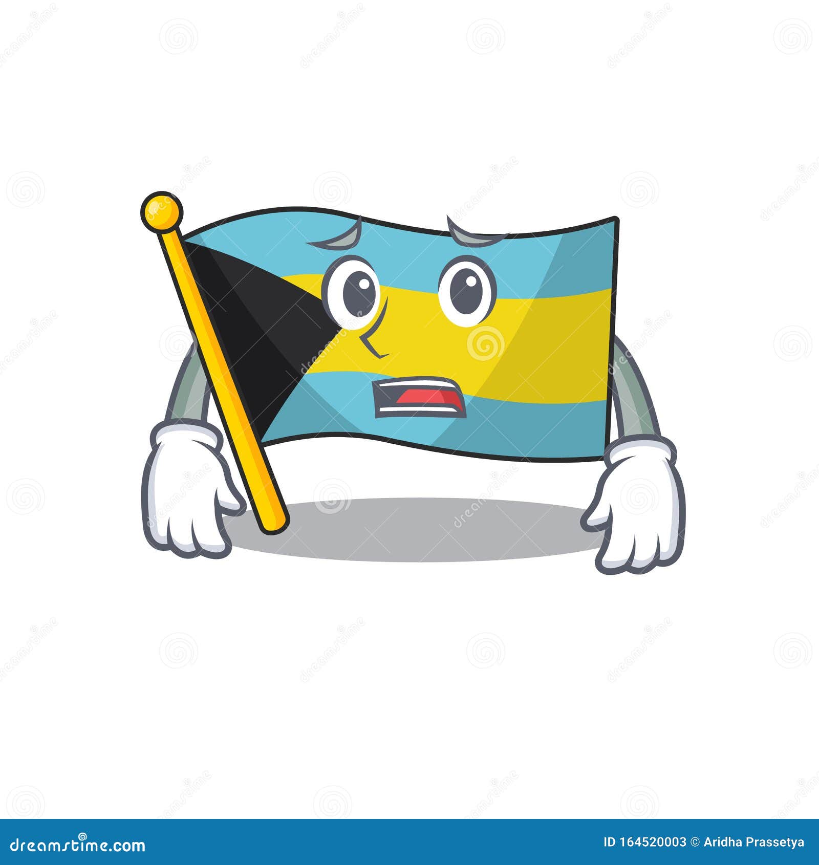Flag Bahamas Cartoon with in Afraid Character Stock Vector ...