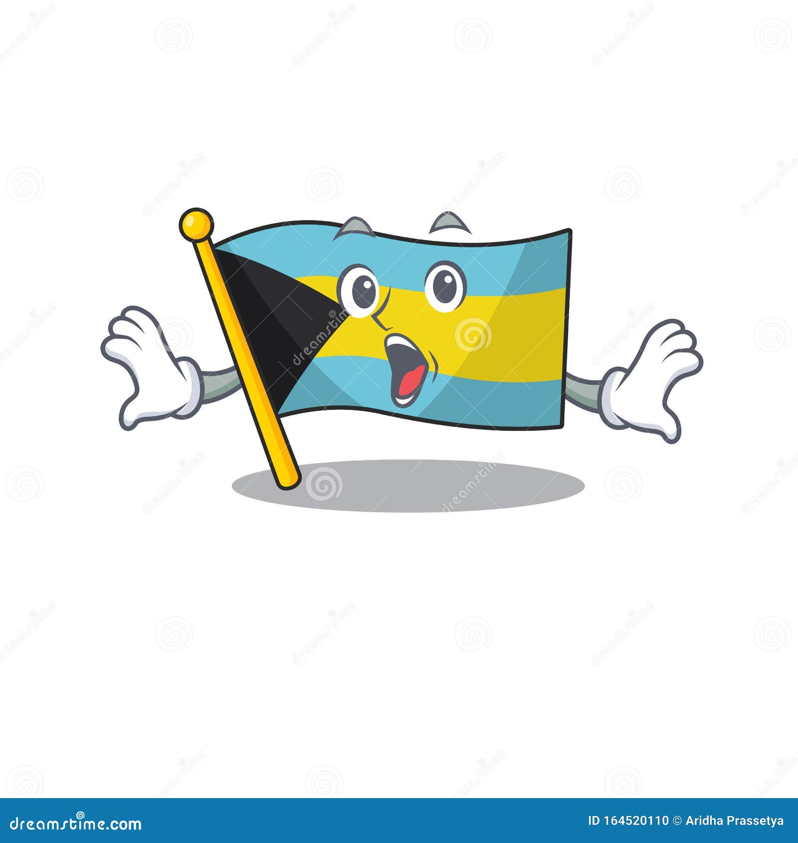 Flag Bahamas Cartoon with in Surprised Character Stock Vector ...