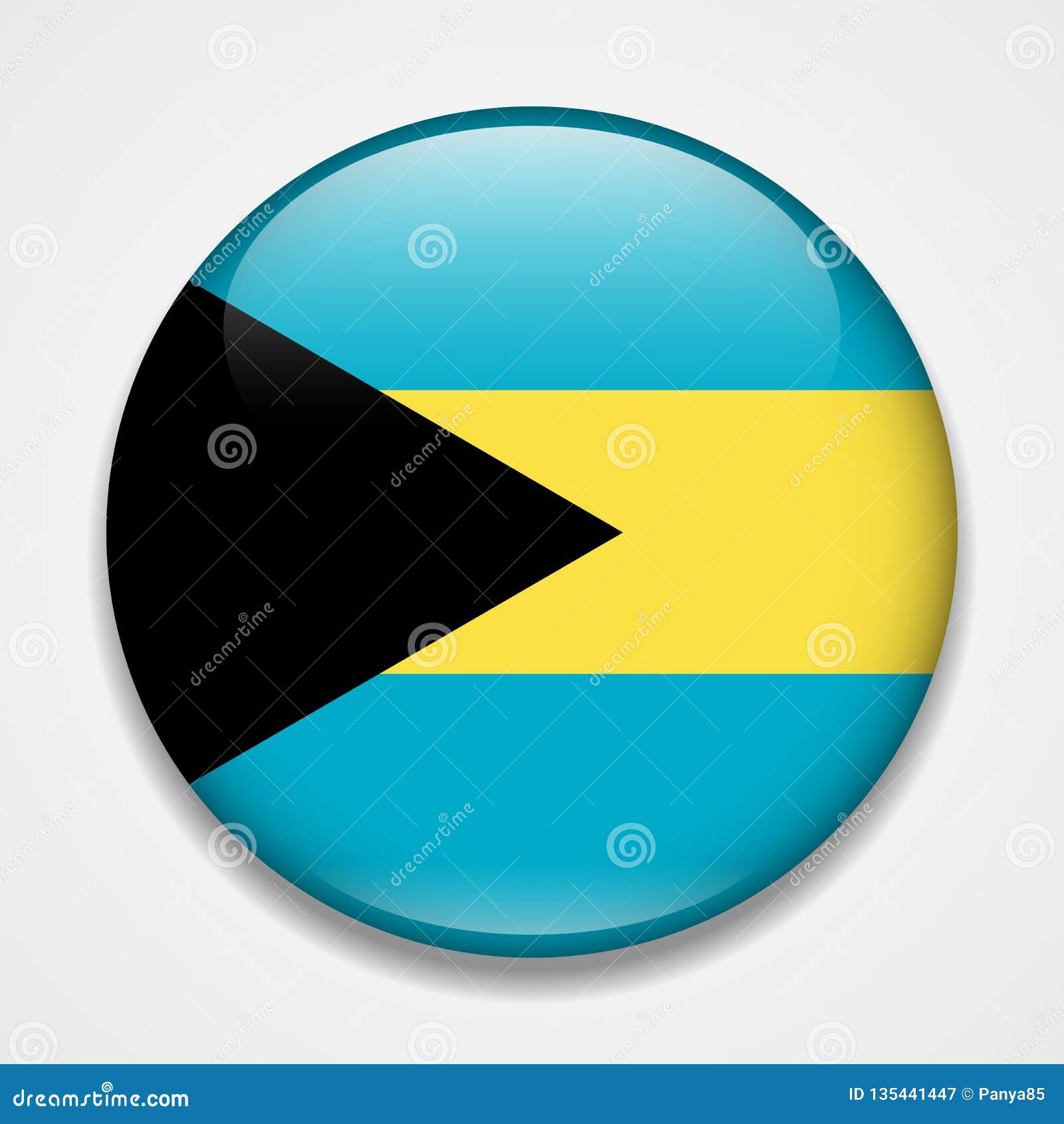 The Bahamas Round Circle Flag. Bahamian Circular Button Banner Icon ...
