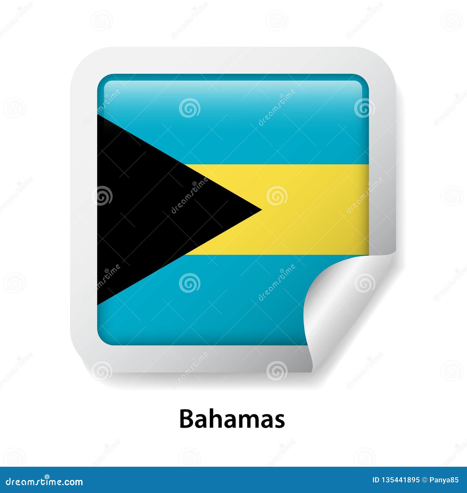 The Bahamas Round Circle Flag Bahamian Circular Button Banner Icon