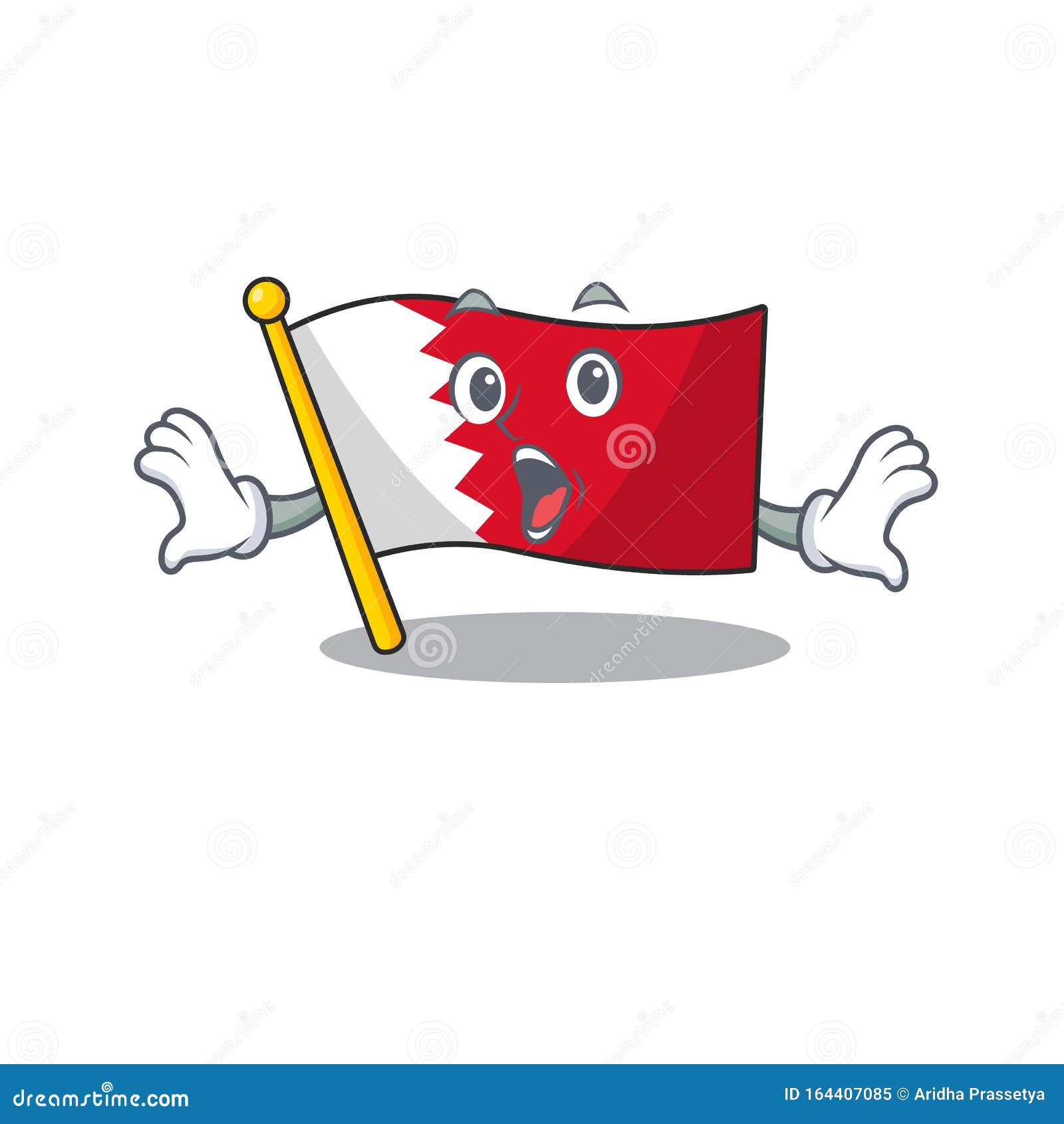 Flag Bahrain Cartoon with in Surprised Character Stock Vector ...