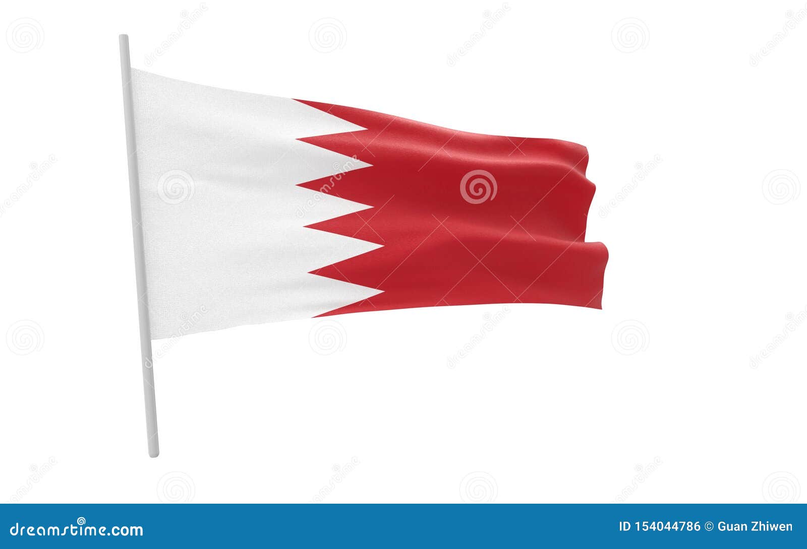 Flag of Bahrain stock illustration. Illustration of waving - 154044786
