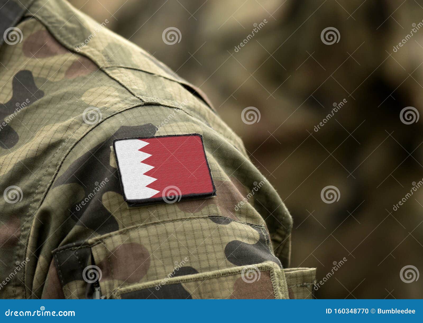 Flag of Bahrain on Military Uniform Collage Stock Photo - Image of ...