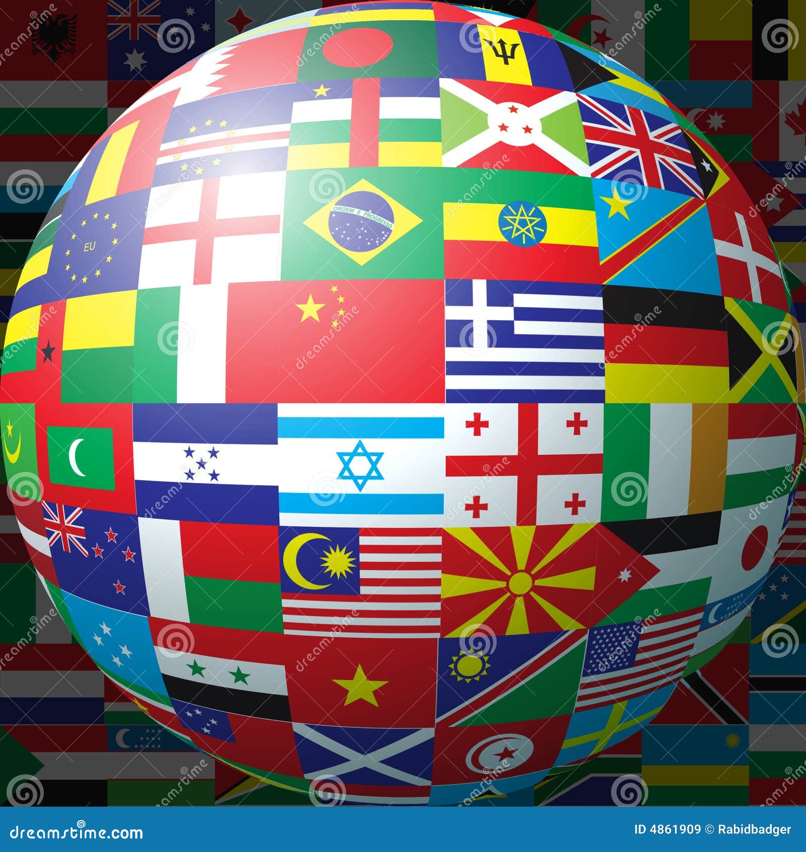 Flag ball stock illustration. Illustration of globe, nationalism - 4861909