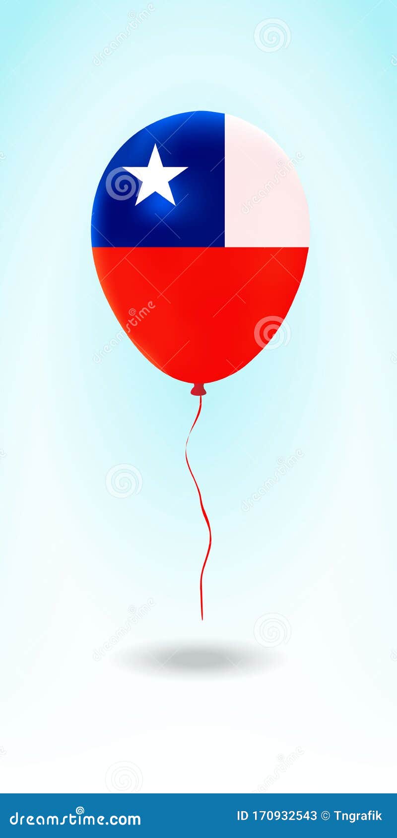 Chile Balloon with Flag.Ballon in the Country National Colors. Stock ...
