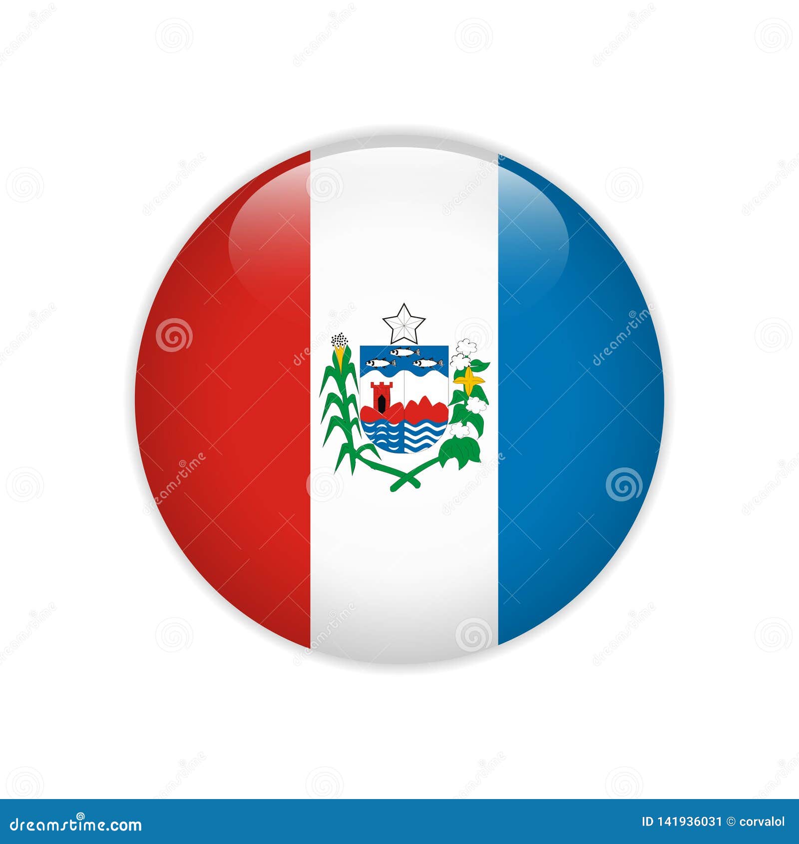 Flag Bandeira De Alagoas on Button Stock Vector - Illustration of ...