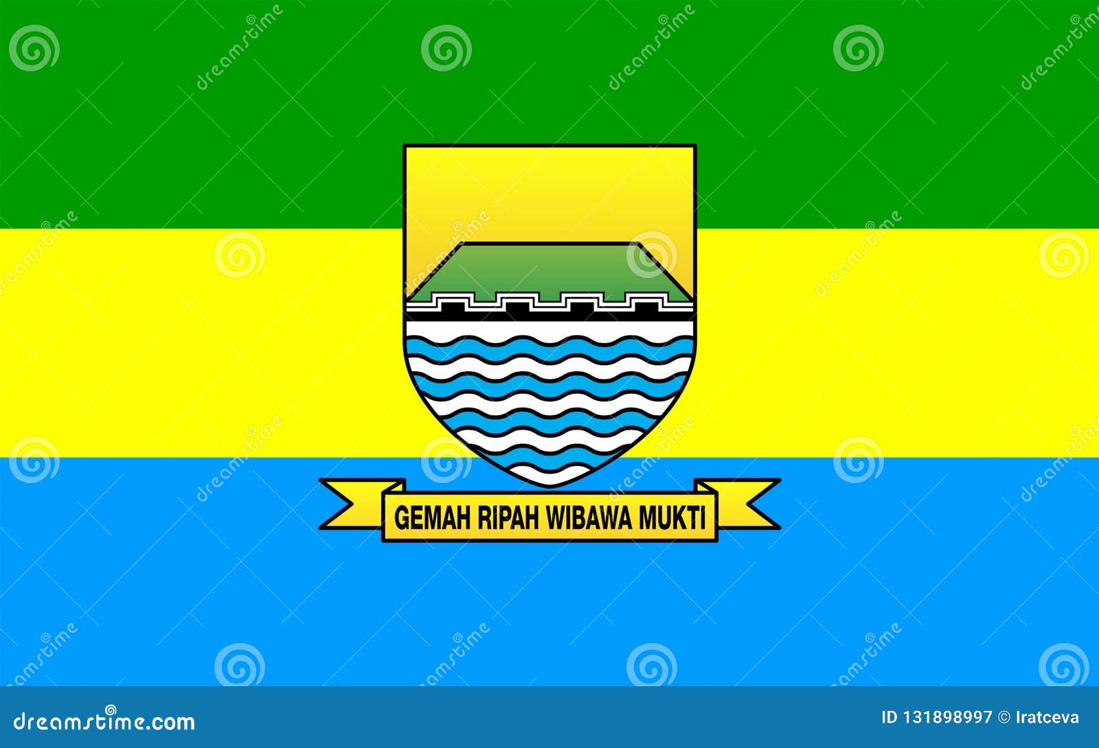 Flag of Bandung, Indonesia stock illustration. Illustration of maluku ...