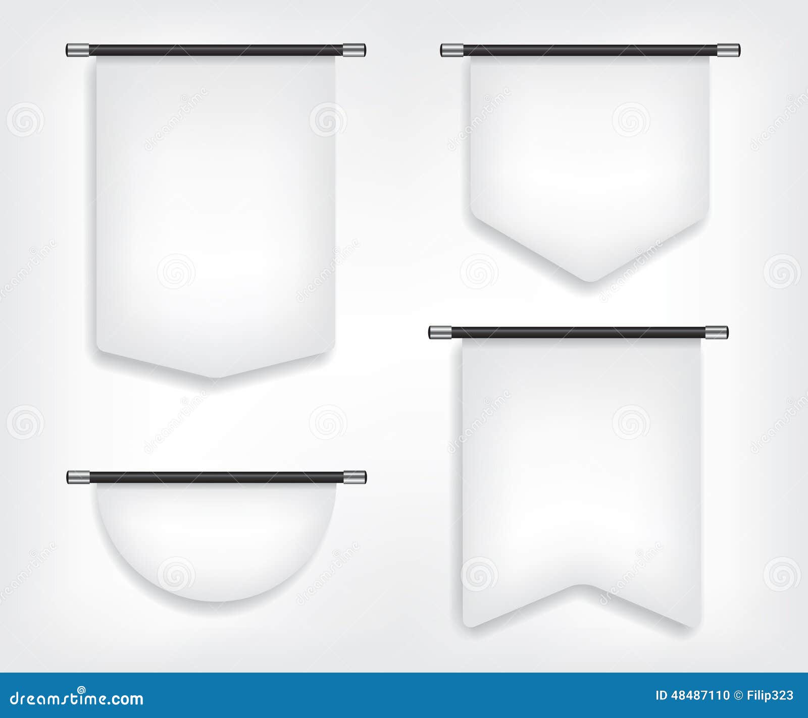 Flag Banner Different Shapes Stock Vector - Illustration of banner ...