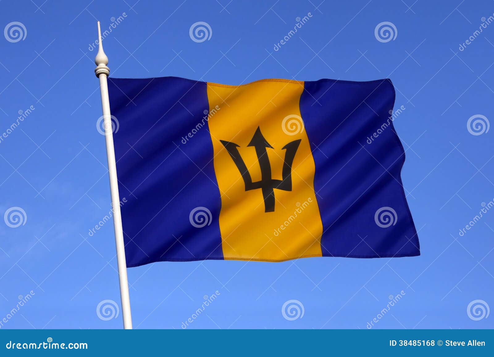 Flag of Barbados stock photo. Image of emblem, standard - 38485168